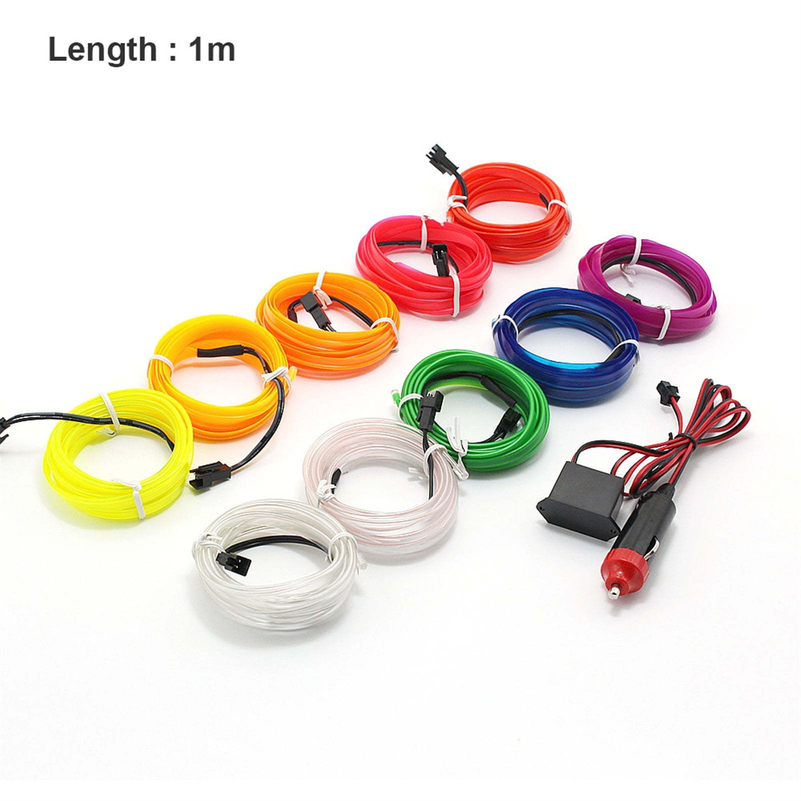 Neon Flexible Wire Rope Tube Car LED Strip Lights Universal Auto ...