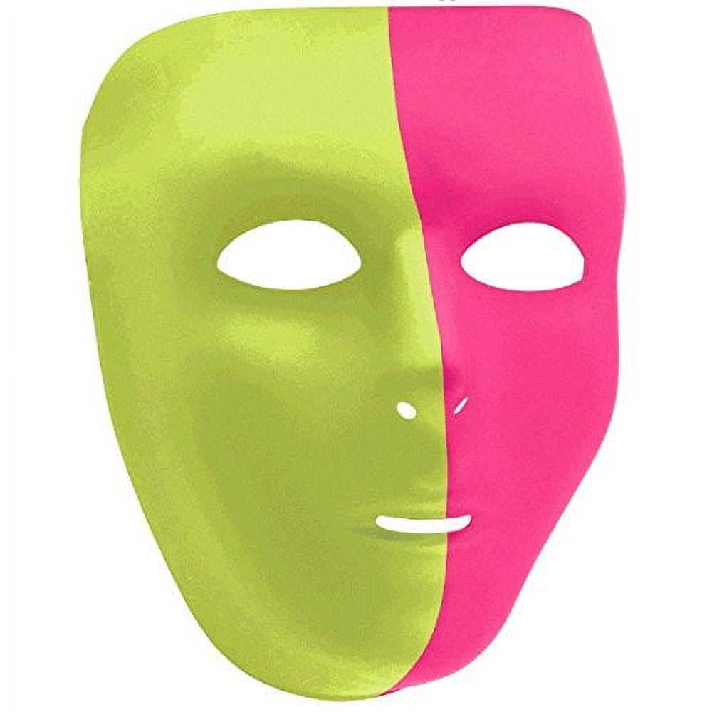 Neon Full Face Mask - 6.25" x 7.75" - Vibrant Color Design Mask Perfect ...