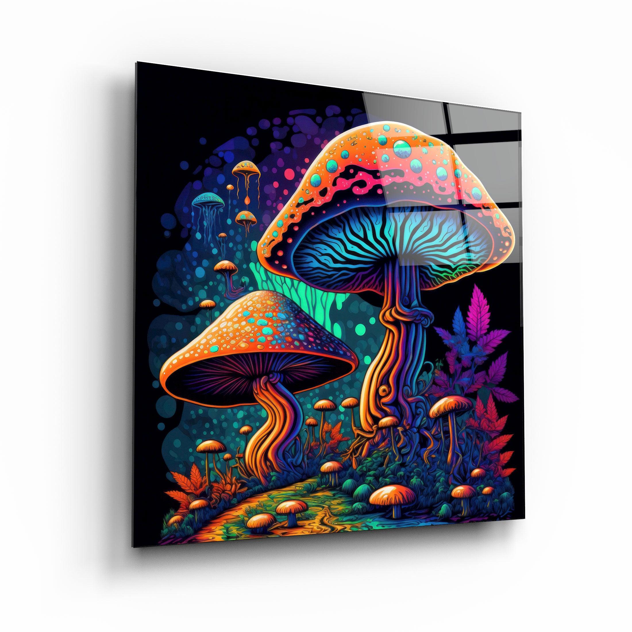 ."Neon Fungies". Designer's Collection Glass Wall Art - Walmart.com