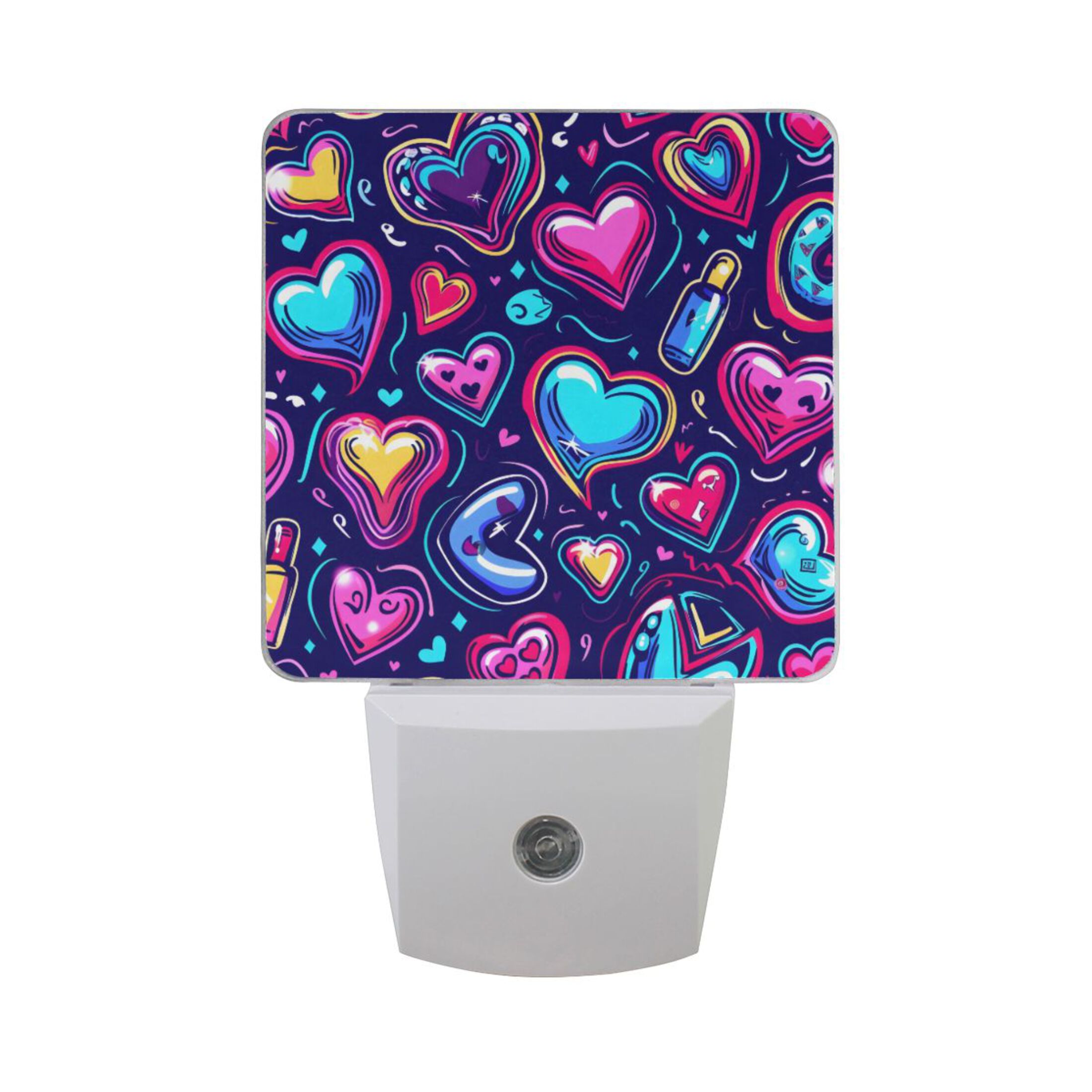 Neon Funny Cartoon Hearts LED Night Light Dusk to Dawn Sensor 2 Pack ...