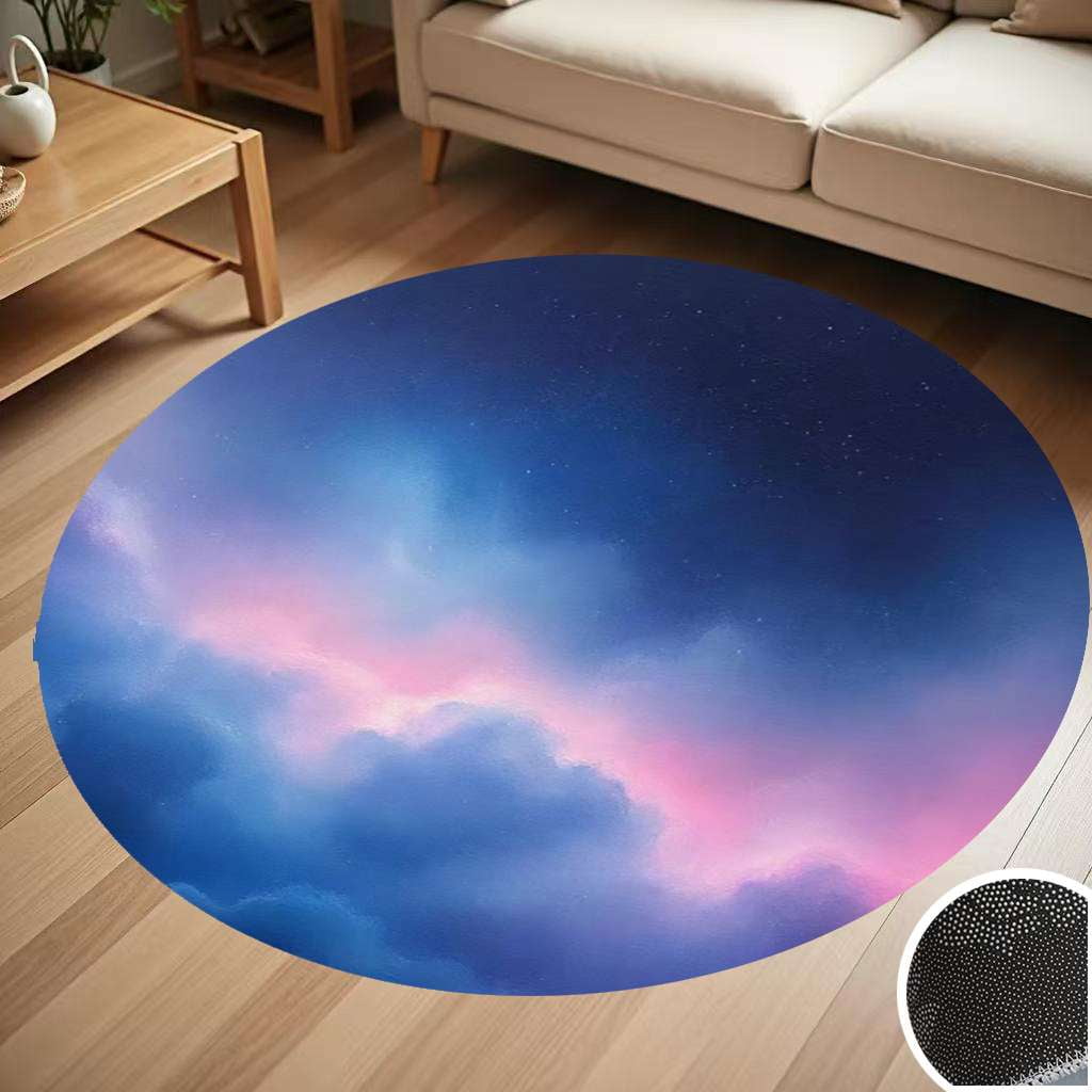 Neon Galaxy Nebula Universe Starlight Round Carpet Living Room Bedroom ...