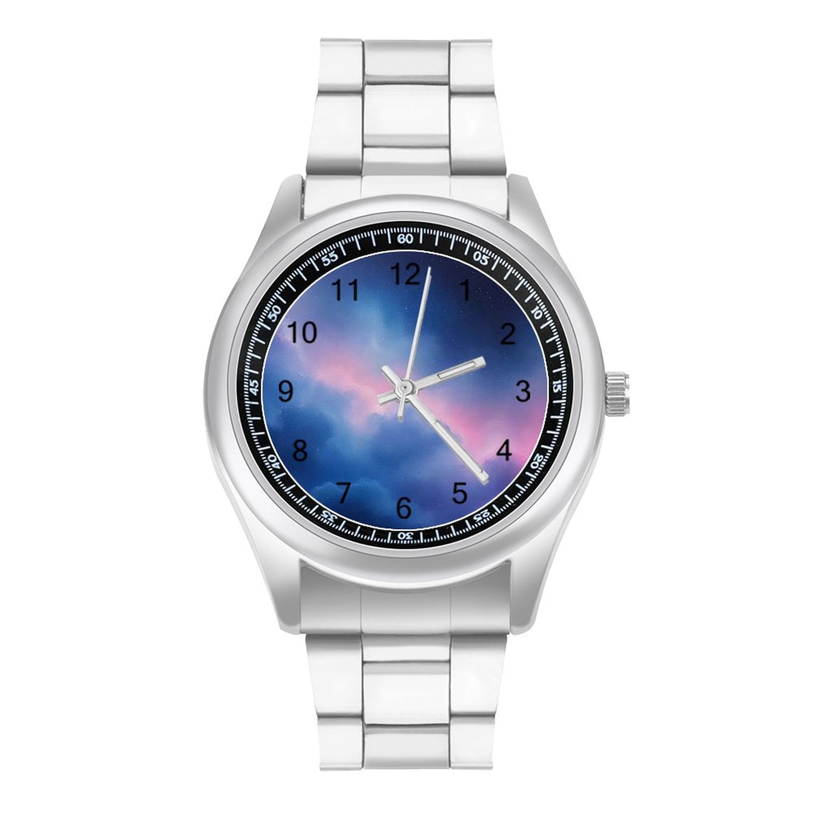Neon Galaxy Nebula Universe Starlight Wrist Watches for Men Metal Band ...