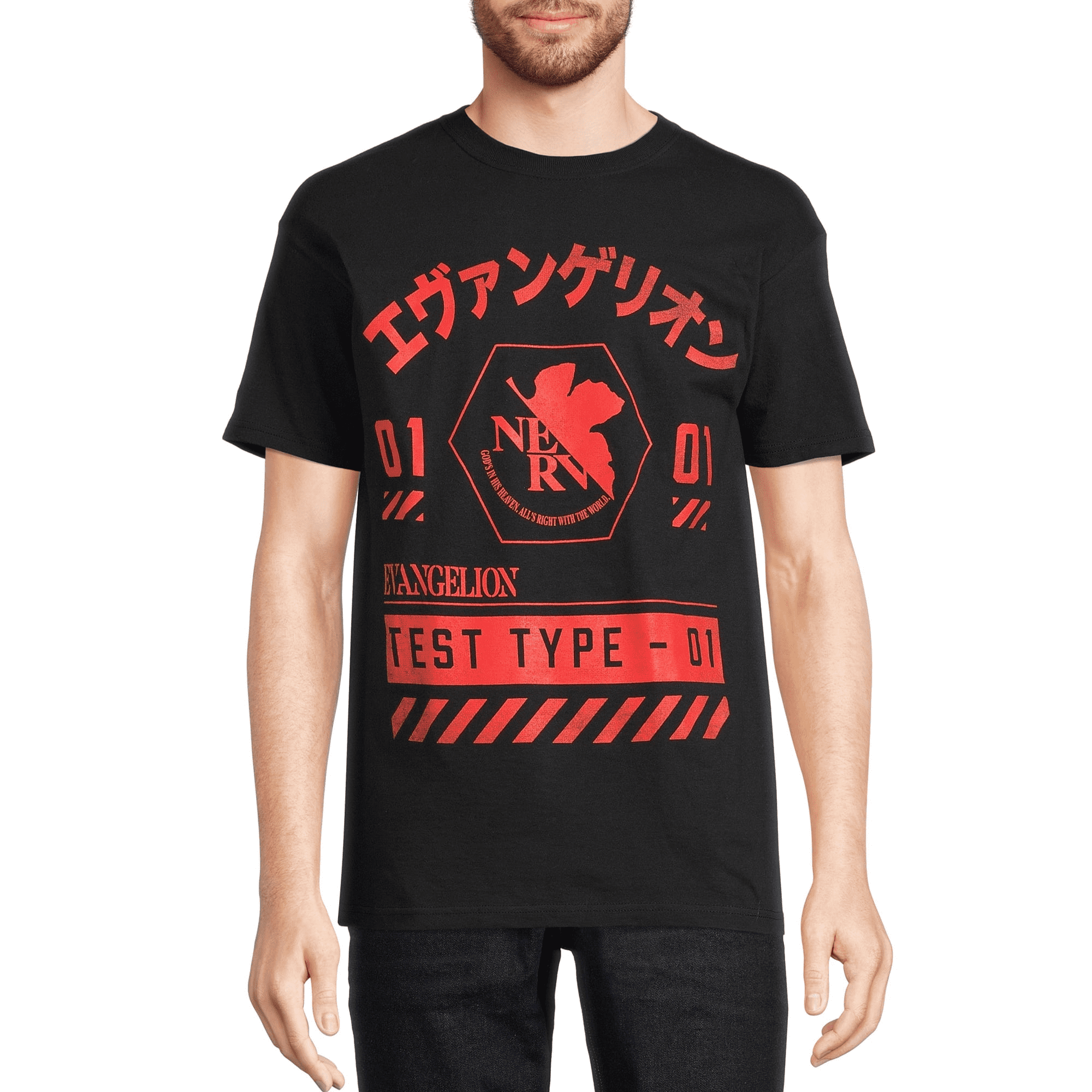 Neon Genesis Evangelion Anime Mens Big Mens Graphic T-Shirts, 2-Pack ...