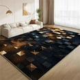 Neon Geometric Checkered Rug 5x8 Area Rugs Orange and Black Rugs Non ...