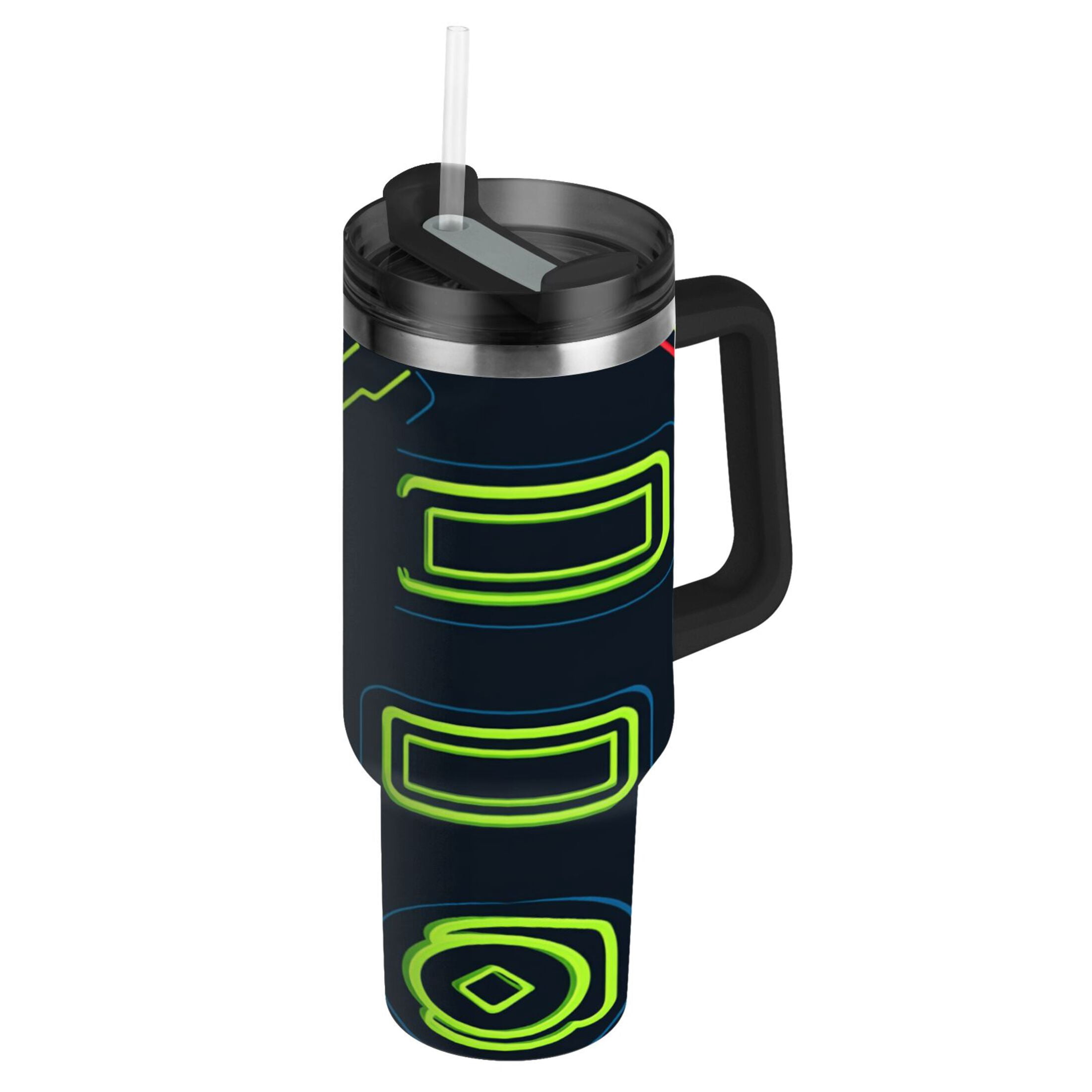 Neon Geometric Shapes Design Insulated Tumblers 40oz Double-Walled ...