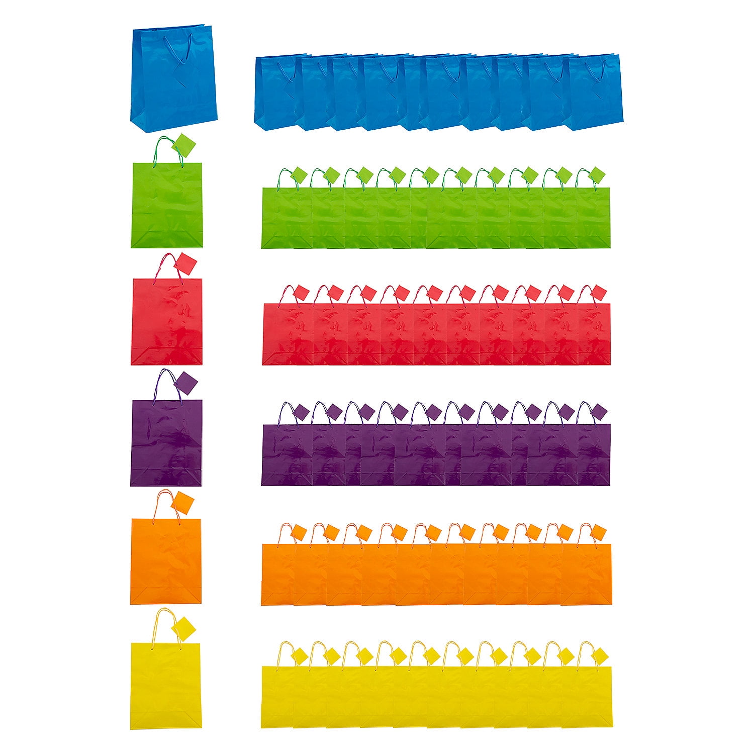 Neon Gift Bags Large Bulk 60 Pc - Walmart.com