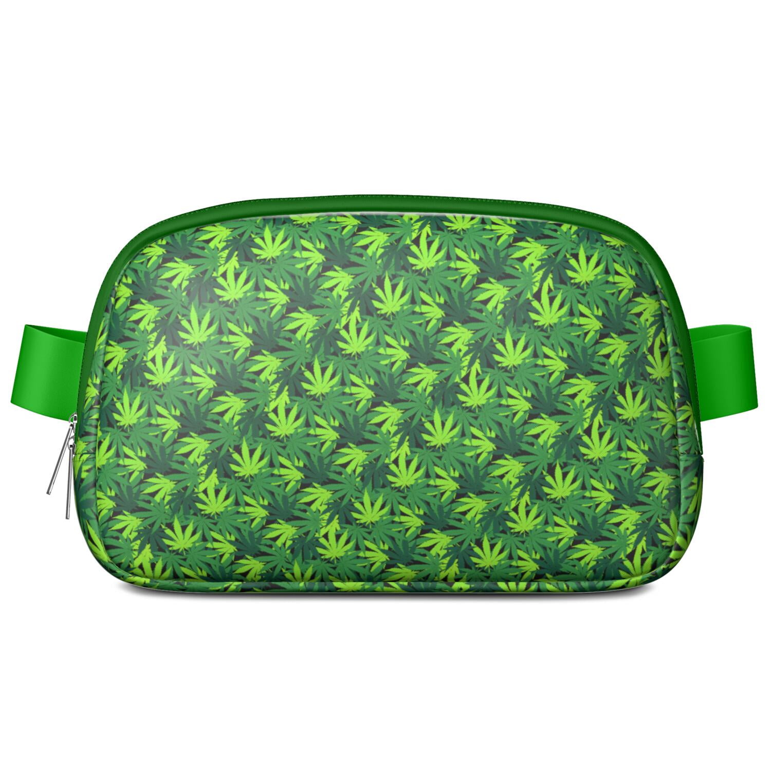Neon Glow Marijuana Leaf Sling Bag – Trippy Weed Fanny Pack for Women ...