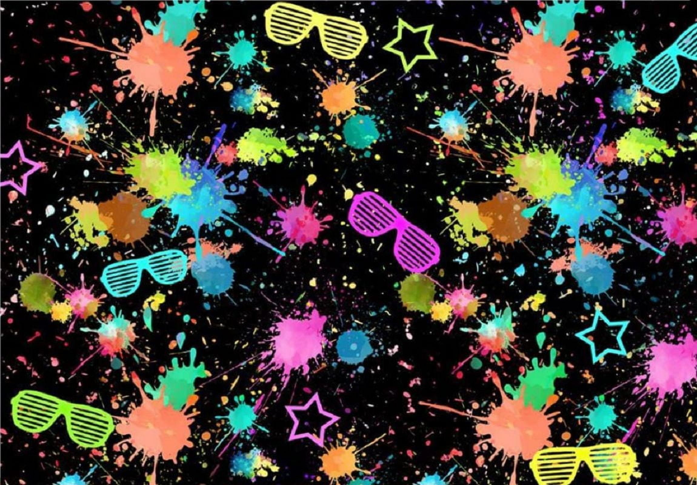 Neon Glowing Background Birthday ration Graffiti Painting Baby Shower ...