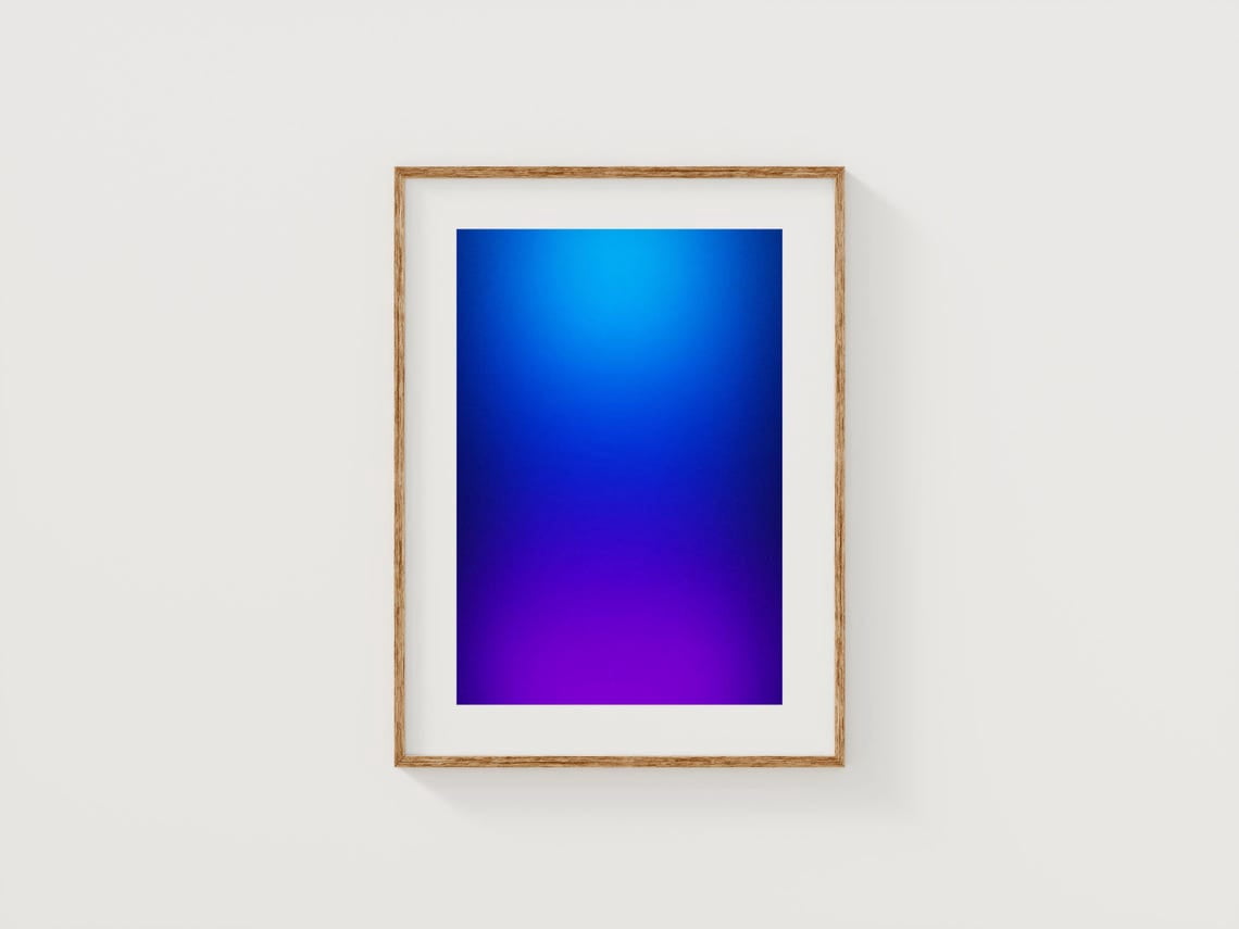 Neon Gradient Print, Electric Blue Purple Ombre Wall Art - Walmart.com