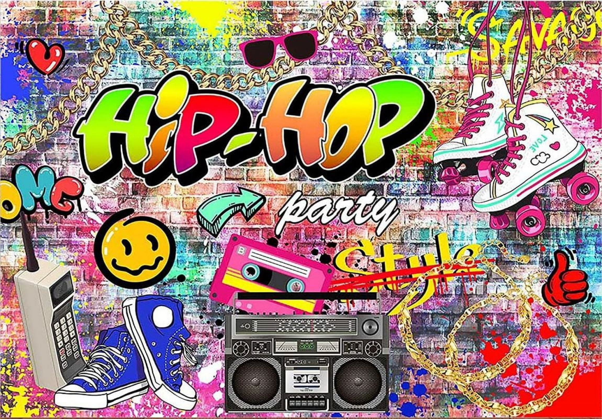 Neon Graffiti 80's 90's Backdrop Retro Hip Hop Background Photo Party ...