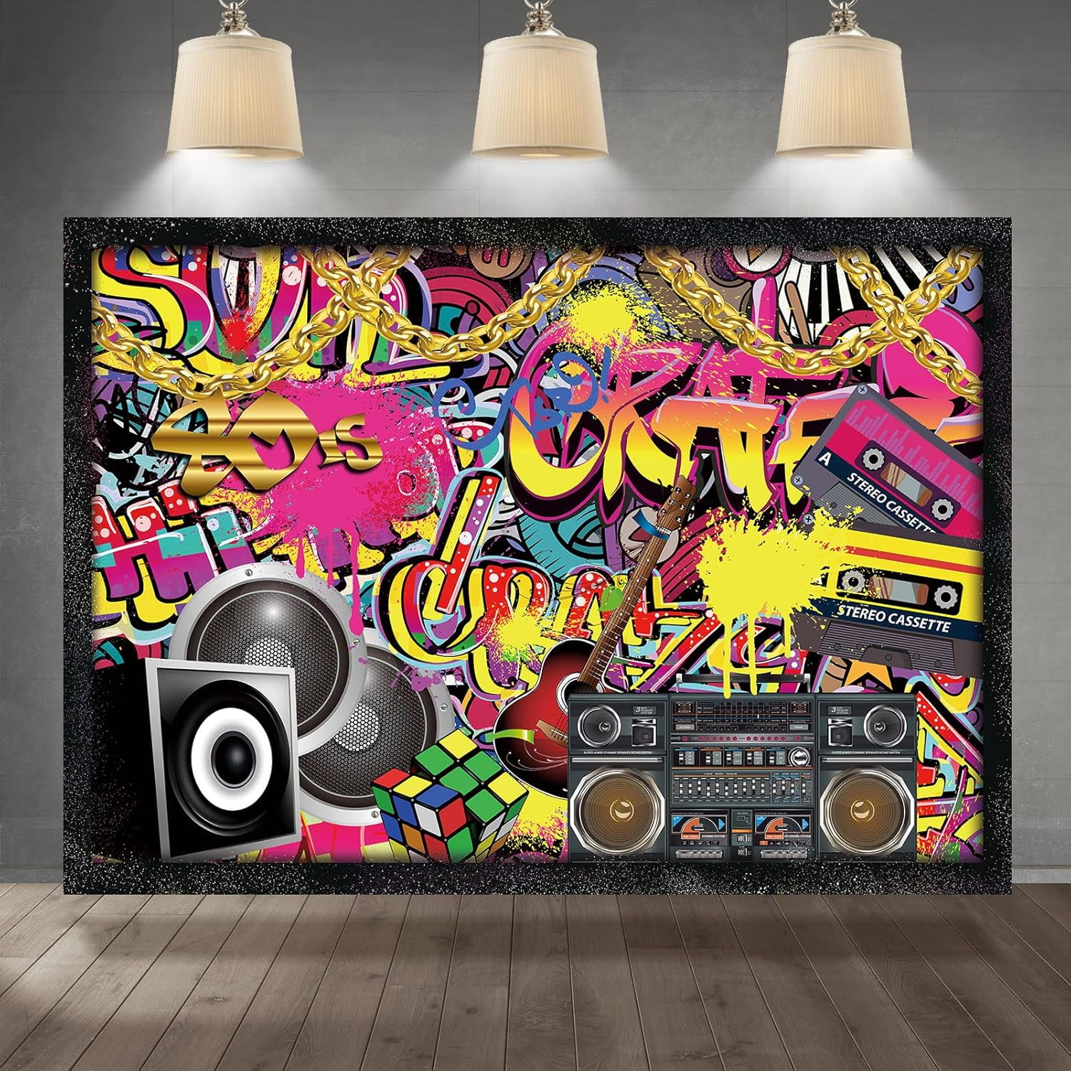 Neon Graffiti 80's 90's Backdrop Retro Hip Hop Photography Background ...