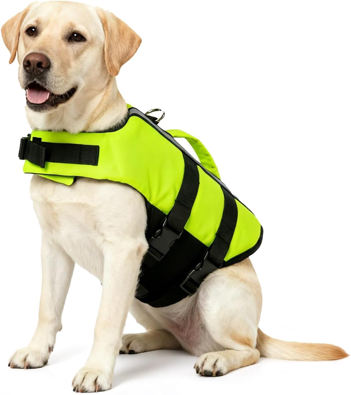 Neon Green Dog Life Jacket for Large Breed with Rescue Handle, High ...