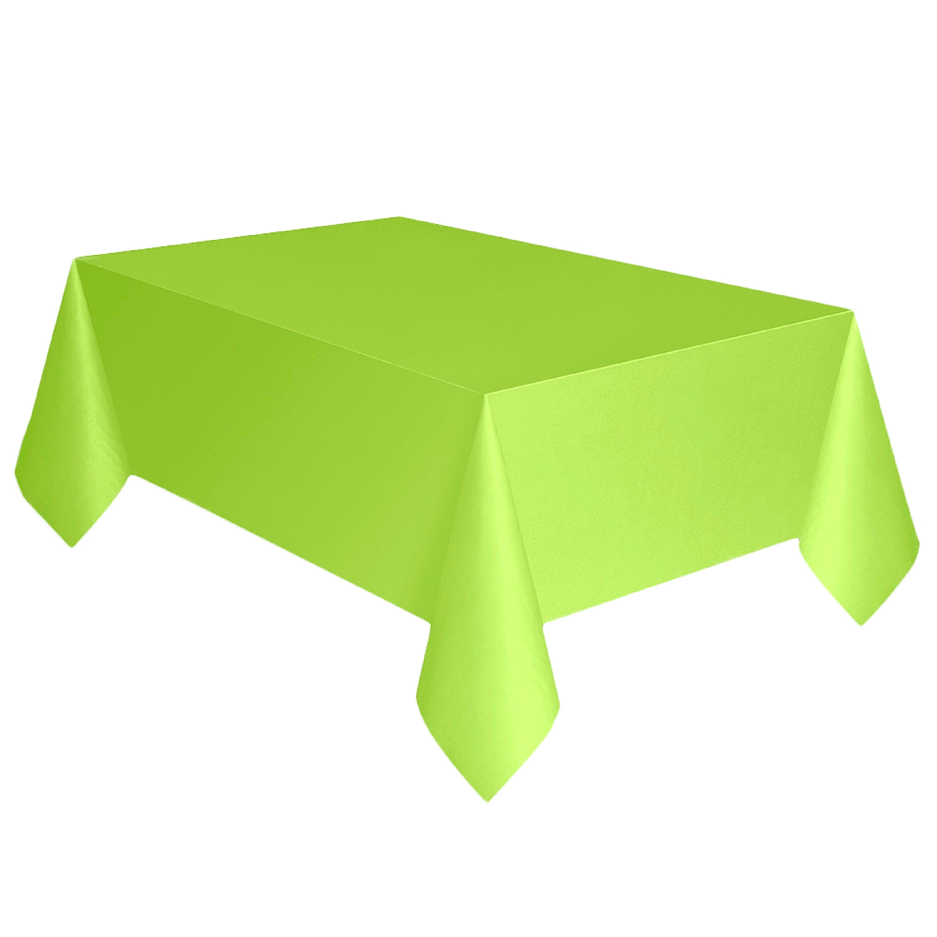 Rectangular 54" x 108" Neon Green Plastic Table Covers, 3 Count, by Way ...
