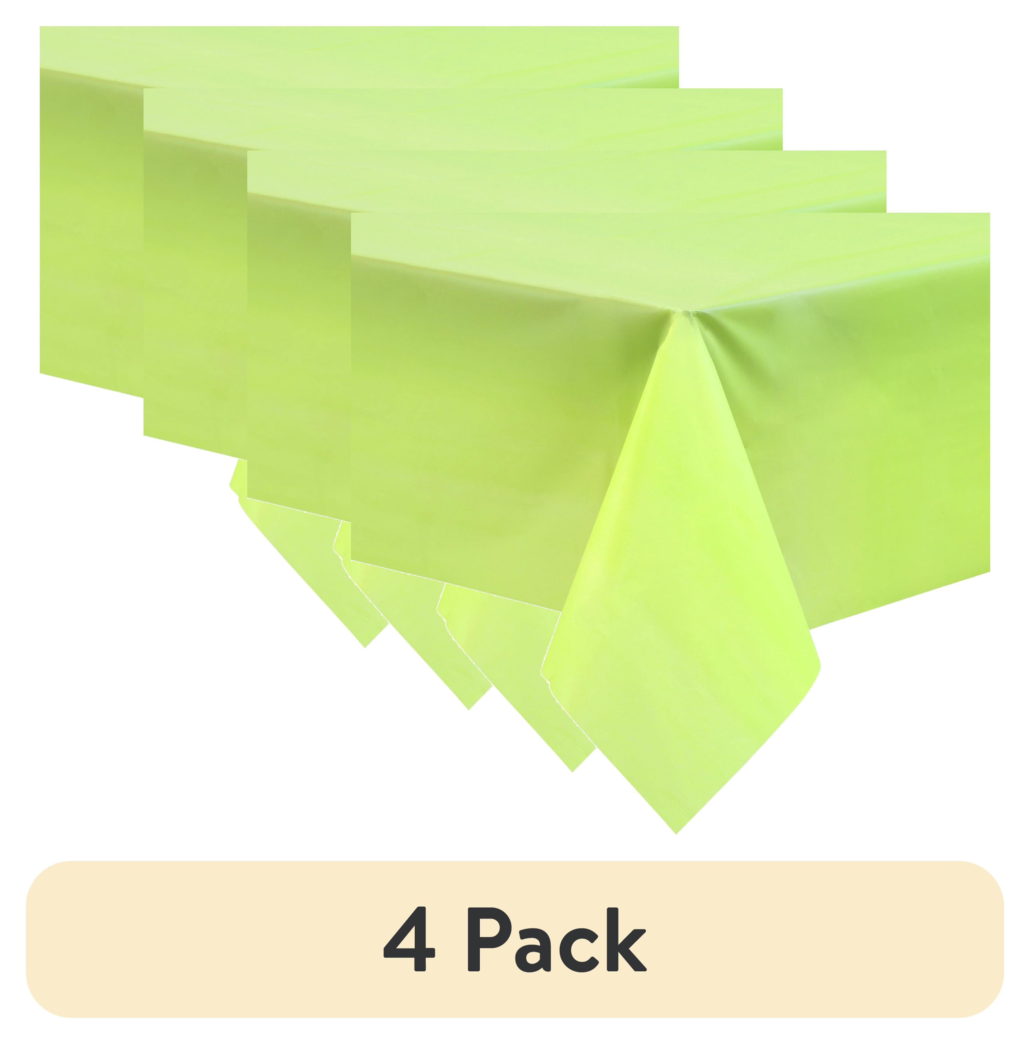 (4 pack) Neon Green Plastic Party Tablecloths, 108 x 54in, 3ct, Way to ...