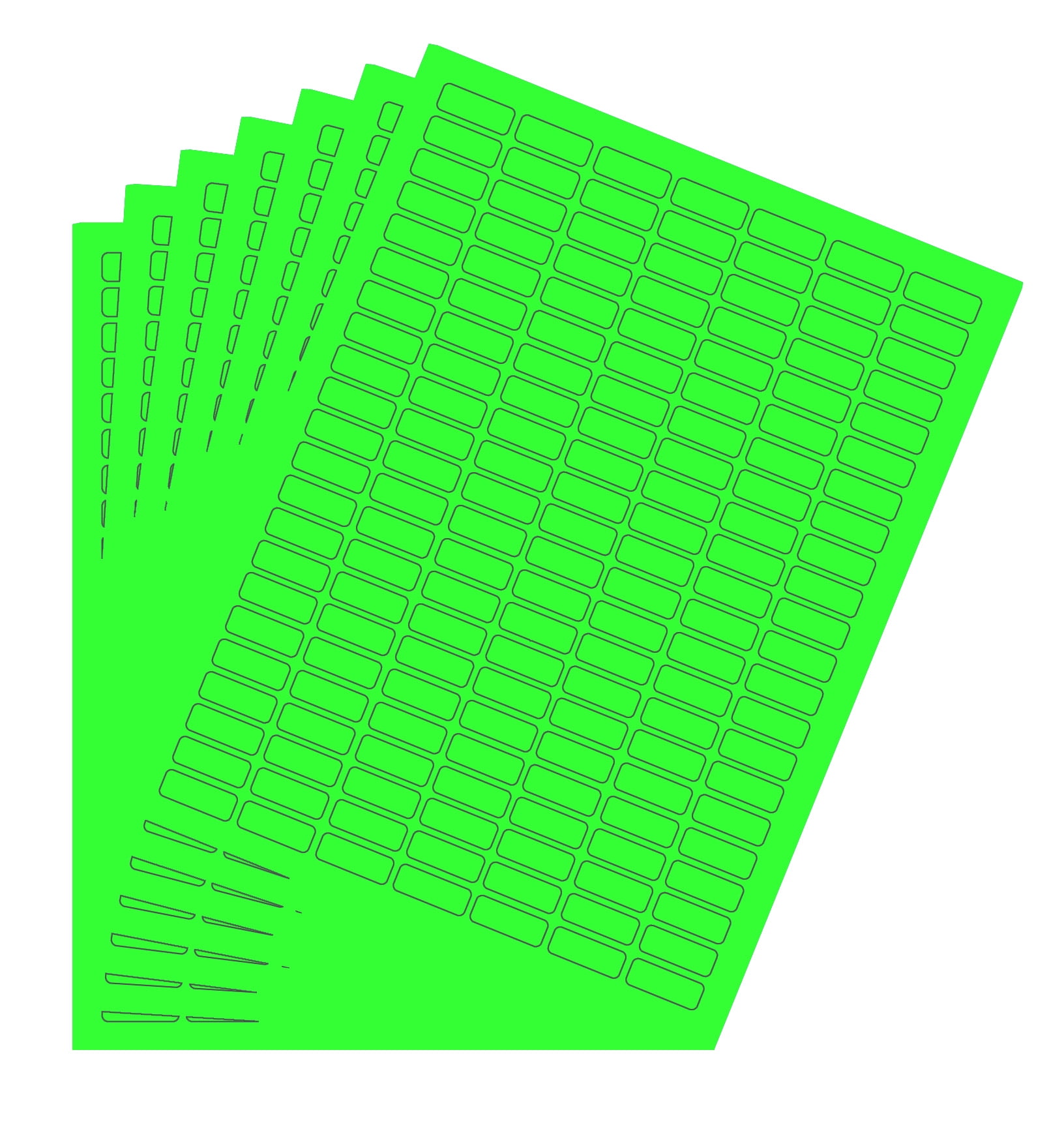 Neon Green Sticker Label Sheets Bulk Printable Paper Labels 1 inch x 0. ...
