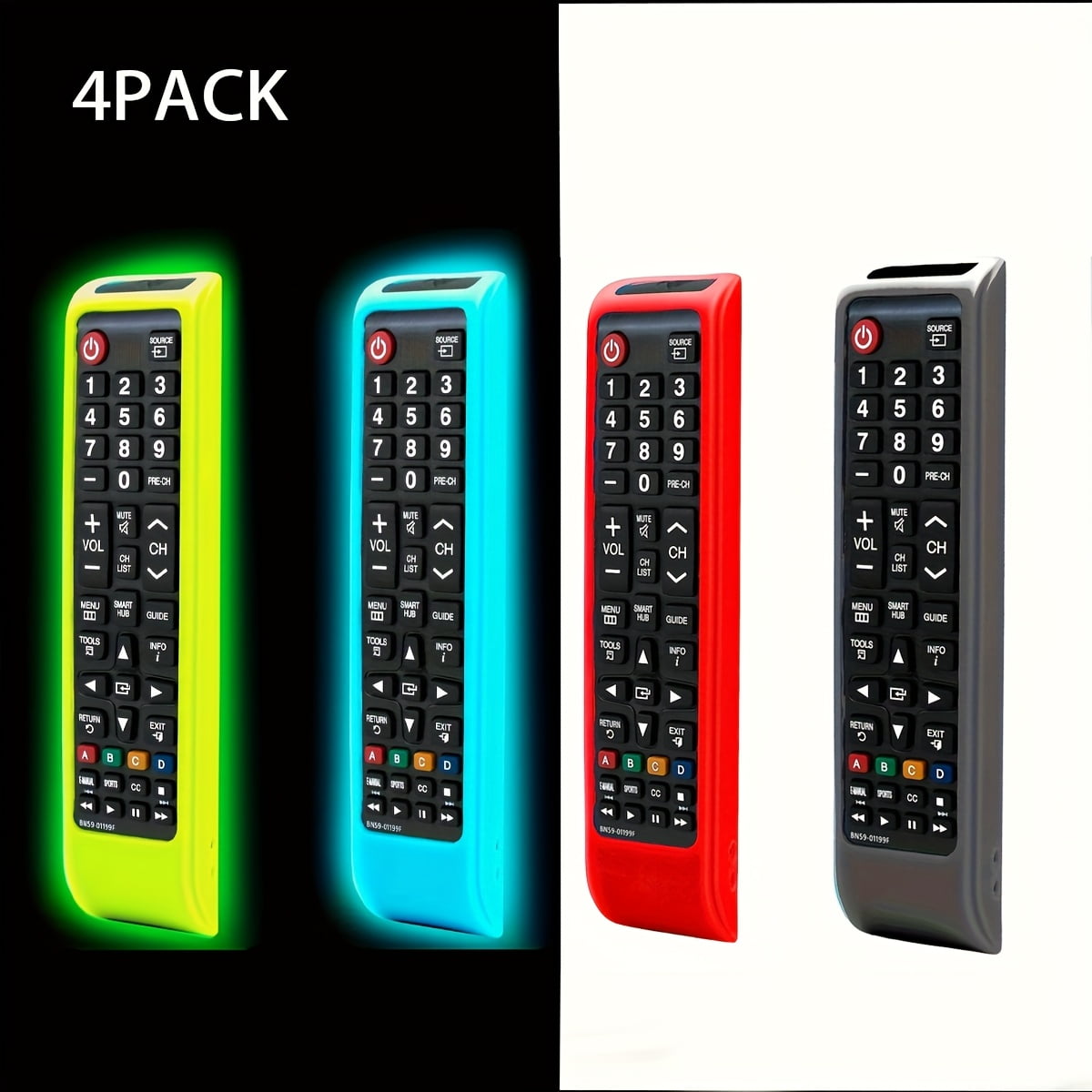 Neon Green TV Remote Case for BN59-01199F, Glow in Dark Non-Slip Cover ...