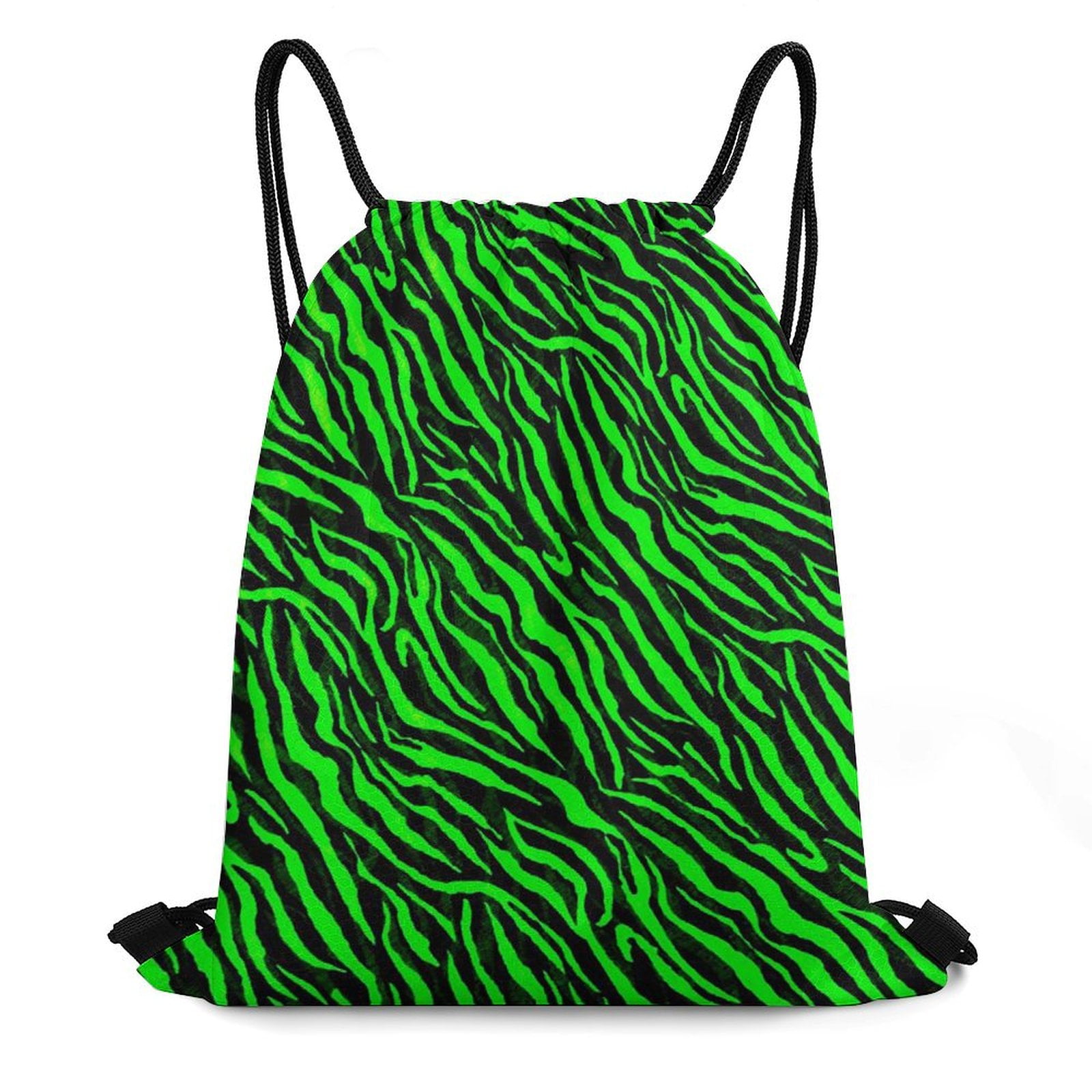 Neon Green Zebra Bundle Pocket Drawstring Bag Cinch Bags Versatile ...