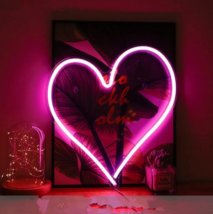 WE Neon Heart Lights Pink Heart Neon Sign Heart Led Light, Led Heart ...