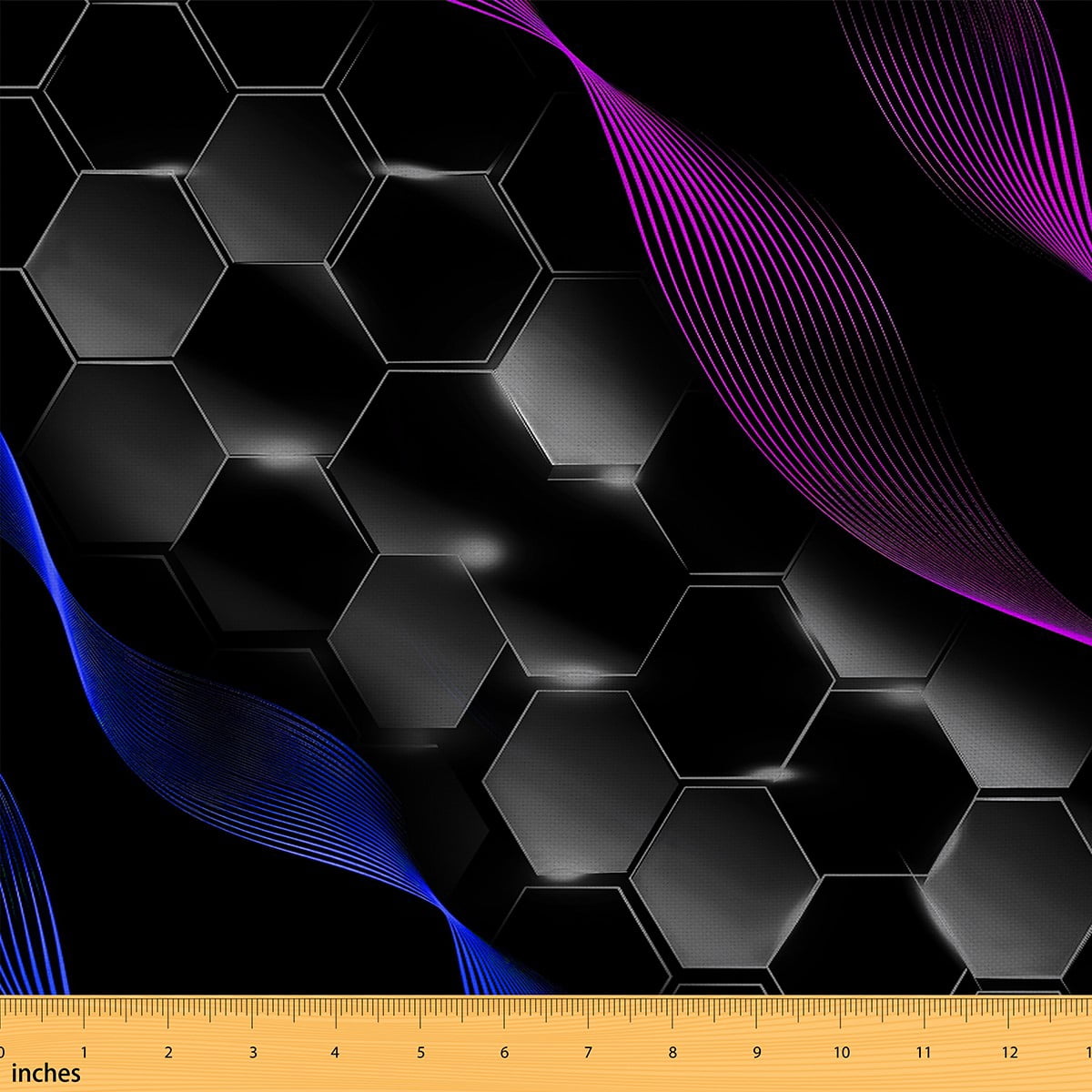 Neon Hexagonal Fabric By The Yard,Honeycomb Upholstery Fabric,Geometry ...