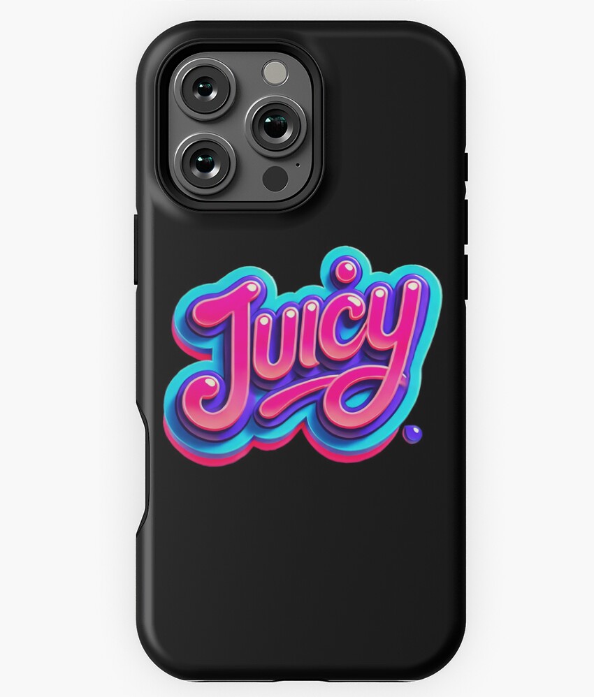 Neon Juicy Word Art Pop Aesthetic N5518 Phone Case for iPhone 17 16 15 ...