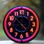 Sharper Image® LED Light-up Word Clock, 7.75", Electronic Desk Clock ...