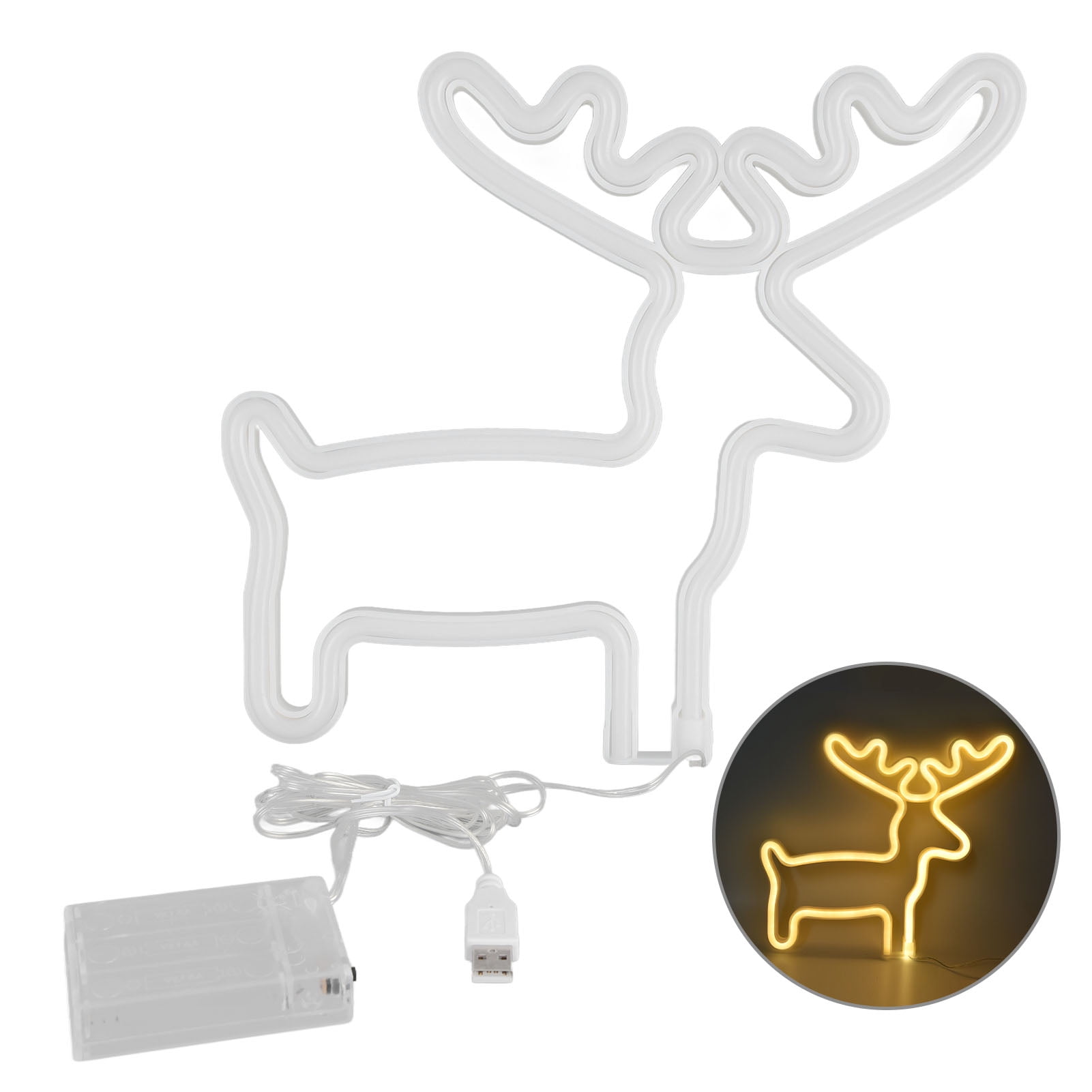 Neon Light Cute Deer Shape Yellow Lighting Decorative Neon LED Signs ...