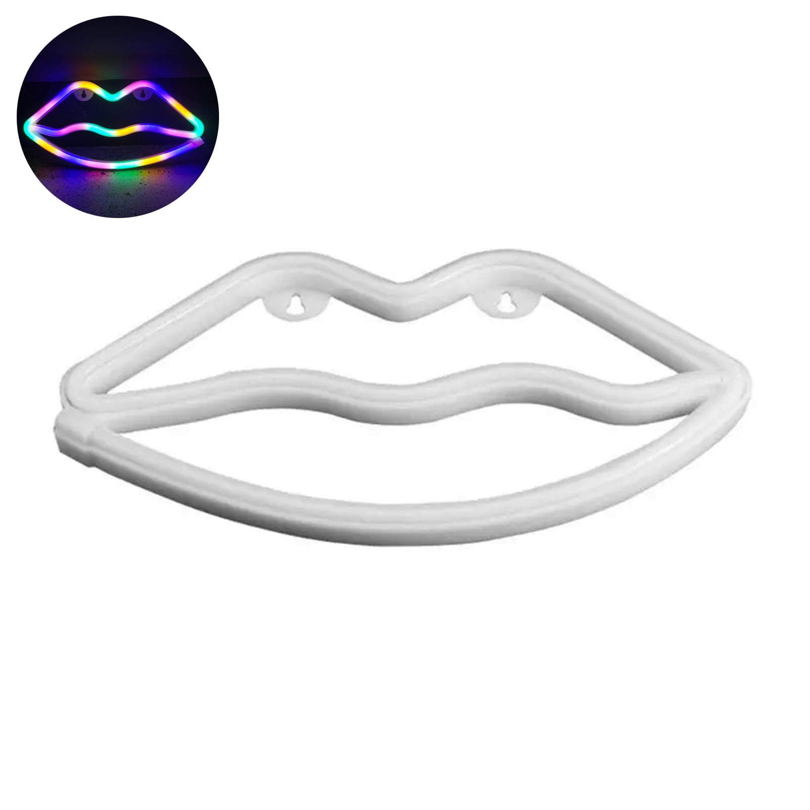 Neon Light Eye-catching Lips Shaped LED Neon Sign Wall Light Room ...