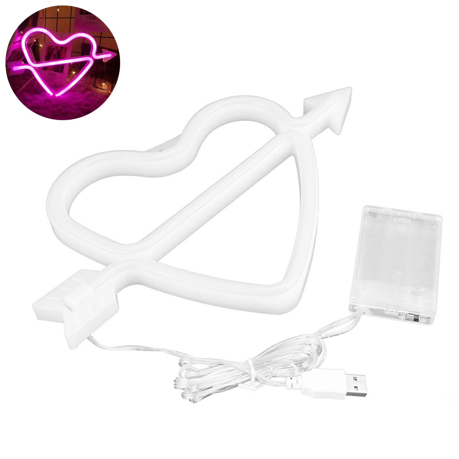 Neon Light Multi-purpose Decorative Arrow Heart Shape LED Wall Hanging ...