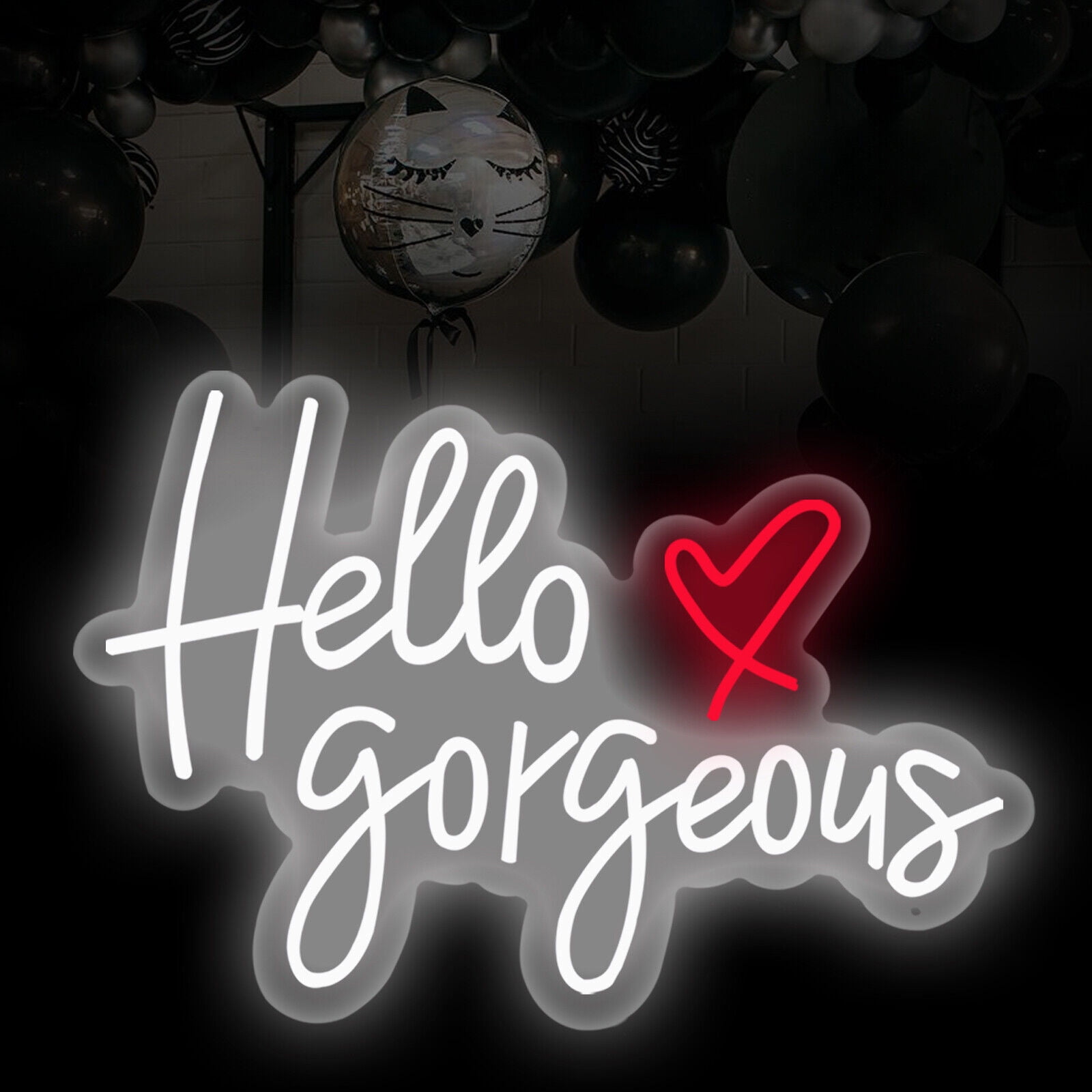 Neon Light, Neon Sign Wall Decor LED Acrylic "Hello Gorgeous" Neon Lamp ...