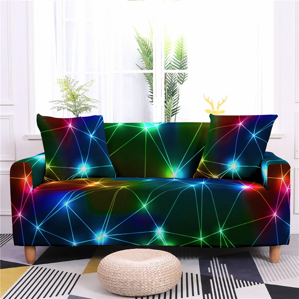 Neon Lights Elastic Sofa Cover 1/2/3/4 Seater Slipcover for Living Room ...