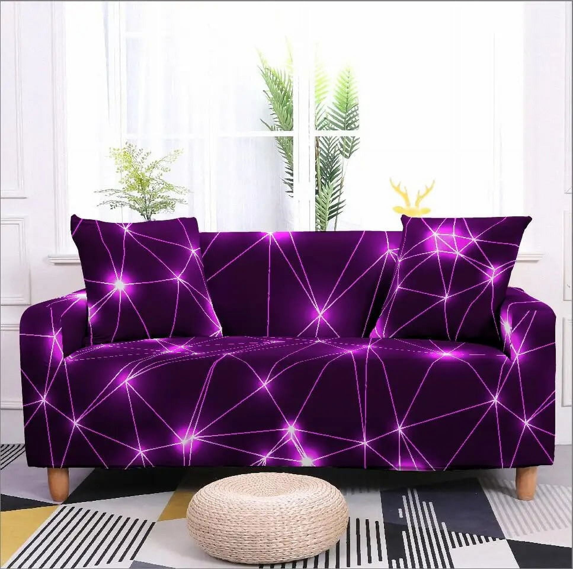 Neon Lights Elastic Sofa Cover 1/2/3/4 Seater Slipcover for Living Room ...