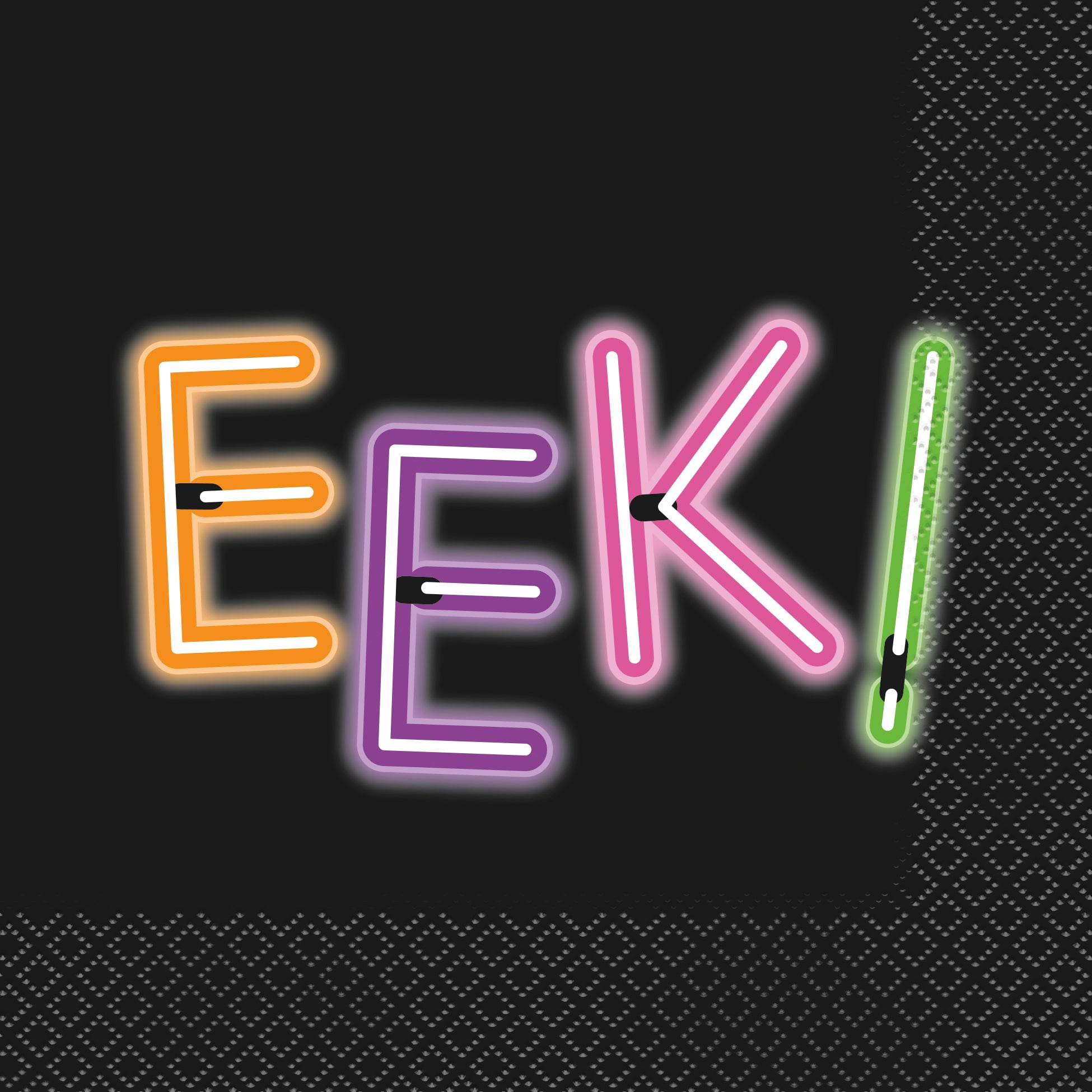 Neon Lights Halloween "Eek" Double Sided Luncheon Napkins, 16ct ...