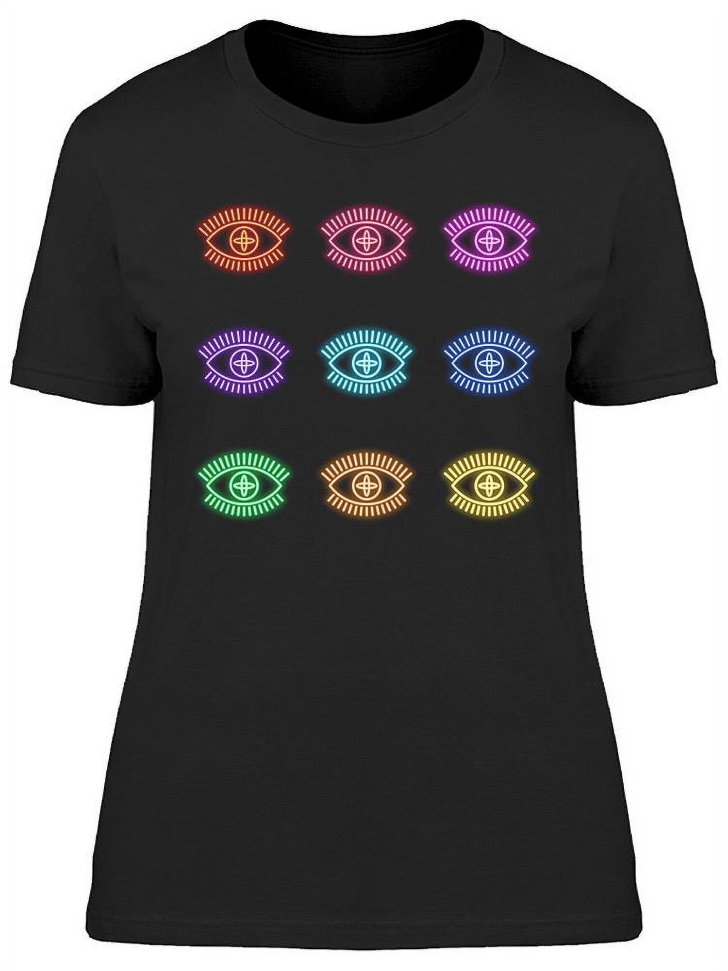 Neon Magic Eye Icon T-Shirt Women -Image by Shutterstock, Female Medium ...