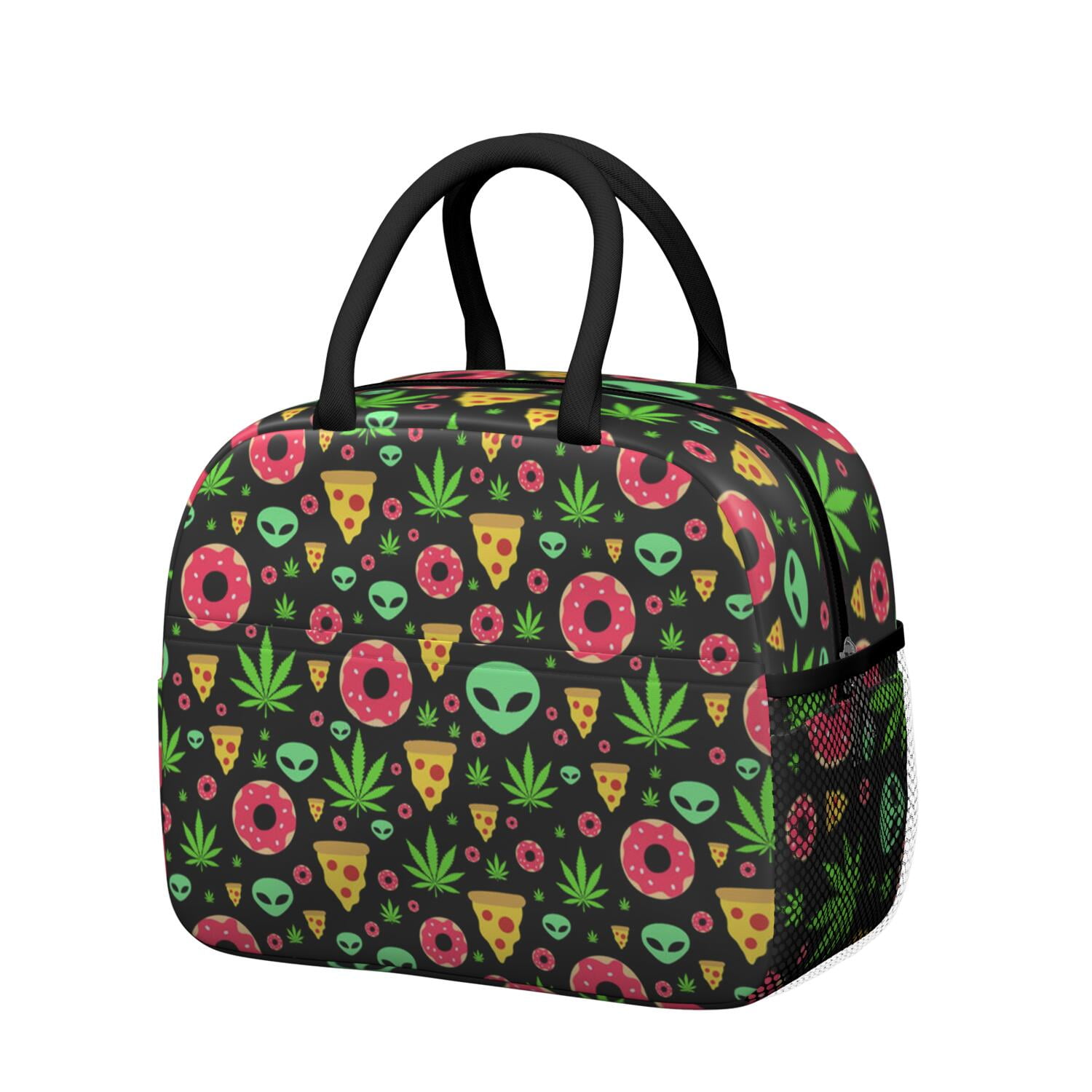 Neon Marijuana Leaf Glow in the Dark Insulated Lunch Bag – Reusable ...