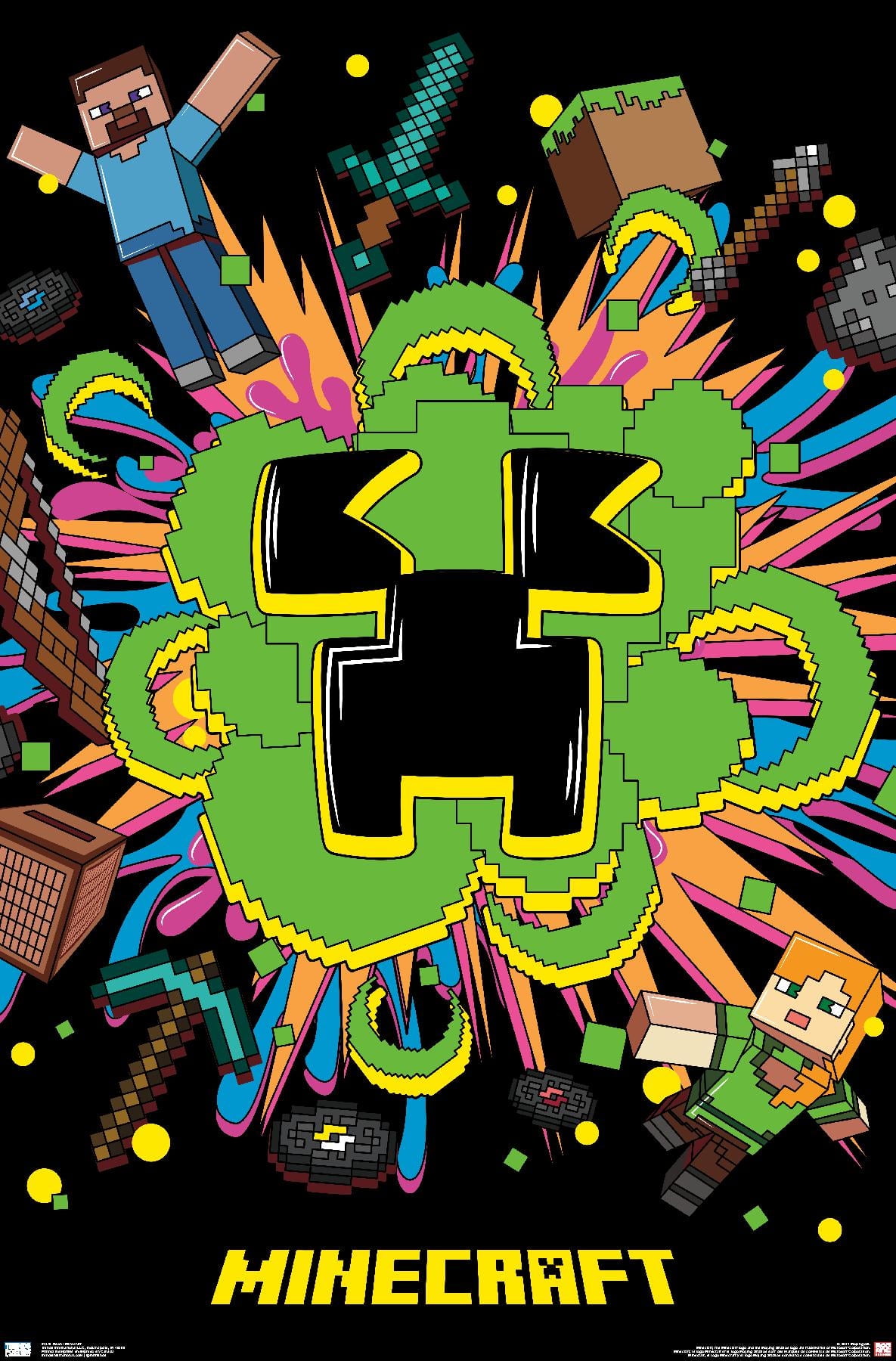 Trends International Neon - Minecraft Neon Wall Poster for Kids Gaming ...