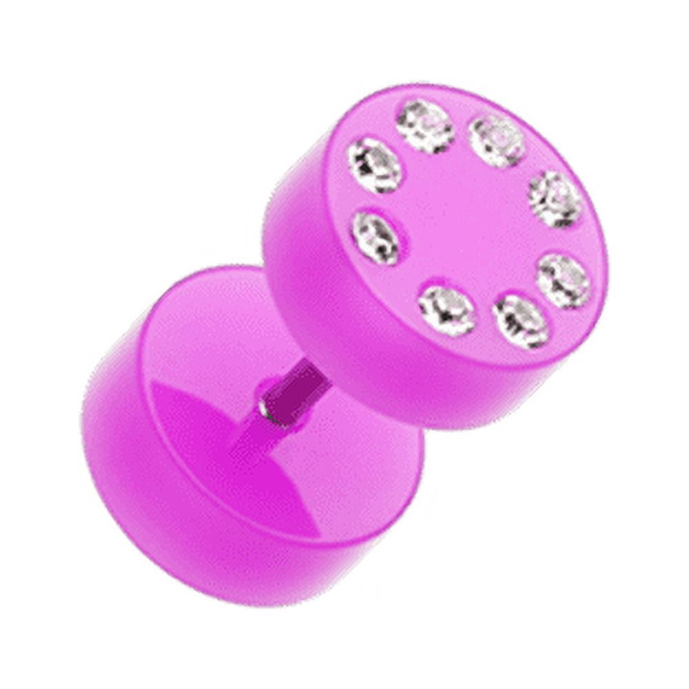Neon Multi Gem Solid Acrylic Fake Plug - Walmart.com
