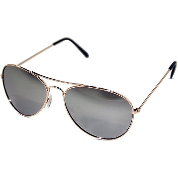 Neon Nation Kid Size Aviator Sunglasses with Silver Mirror Lens ...