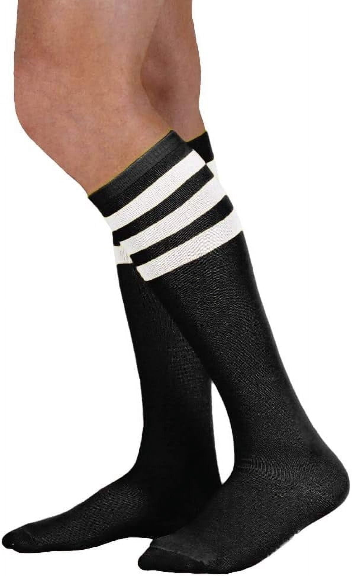 Neon Nation Unisex Black Knee High Tube Sock with Various Colored ...