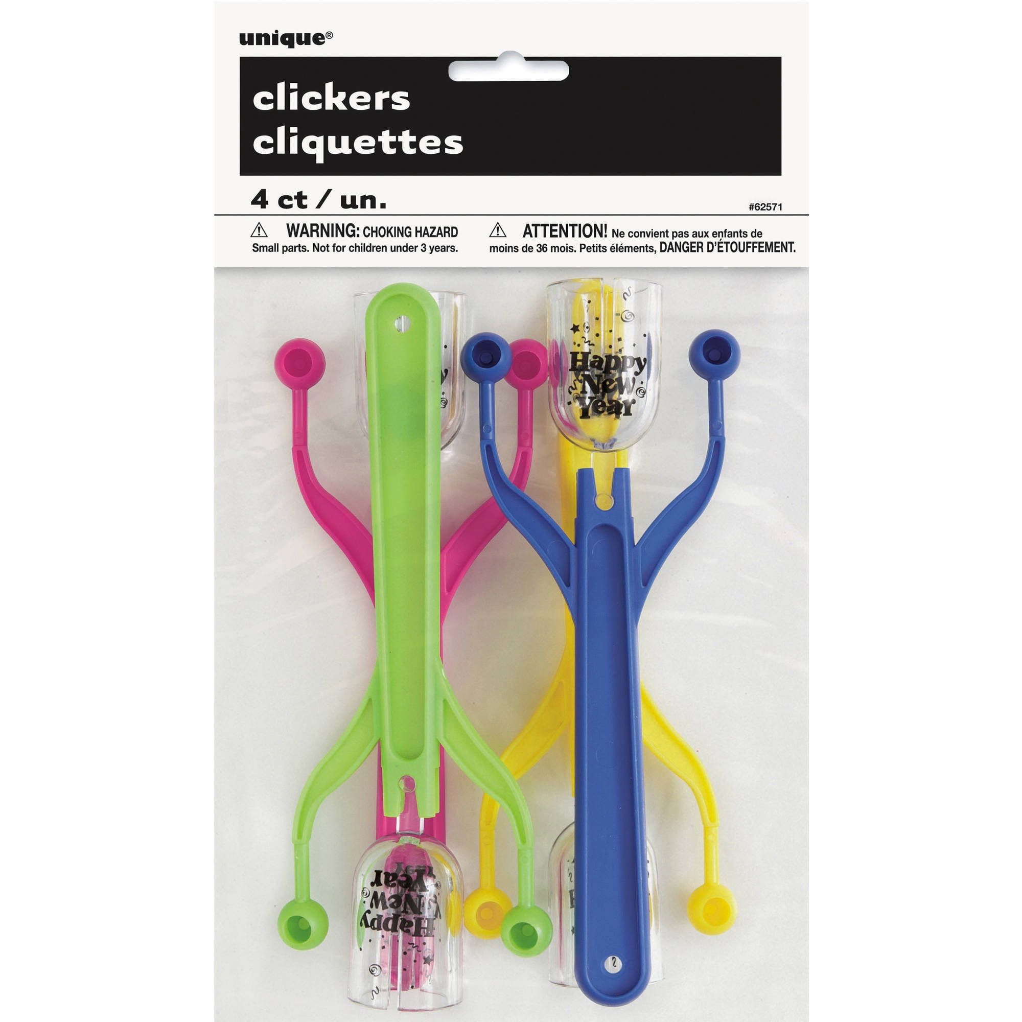 Neon New Years Eve Clicker Noisemakers, 4ct - Walmart.com