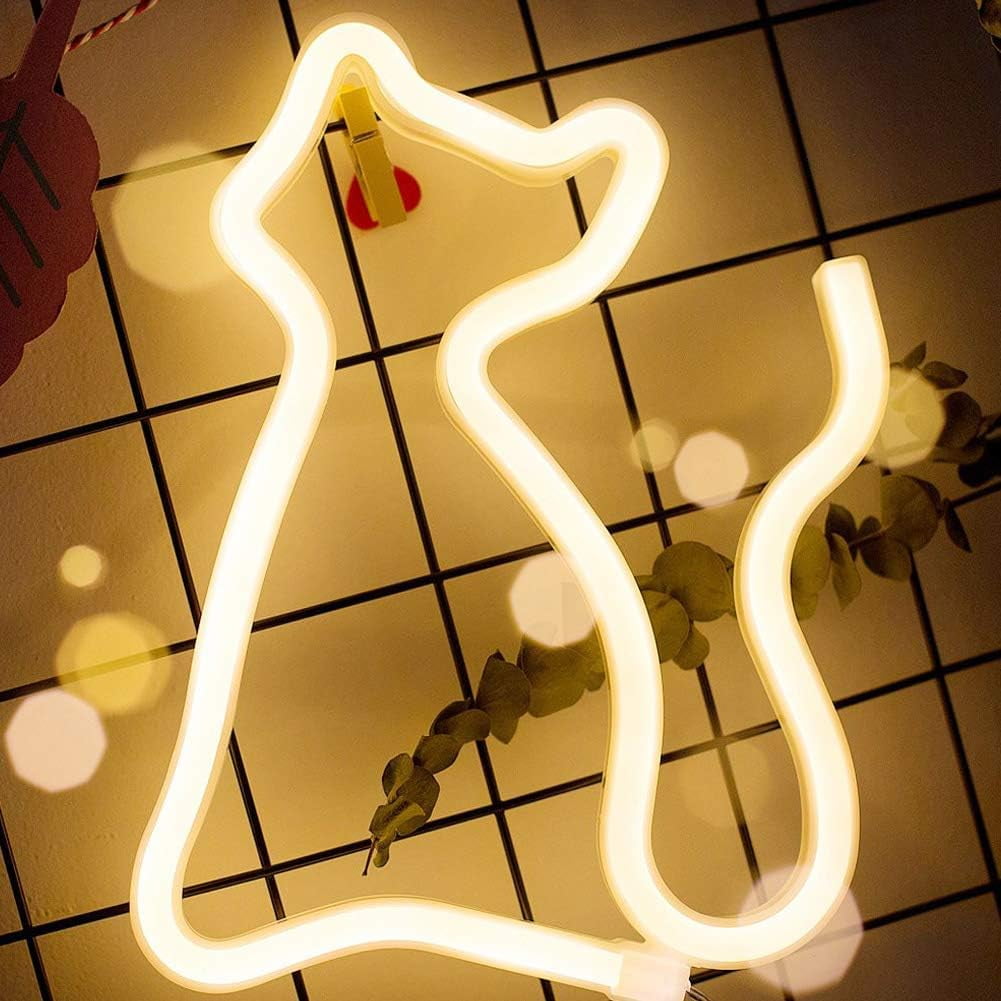 Neon Night Light, LED Neon Signs Night Light Cat Neon Lights Neon ...
