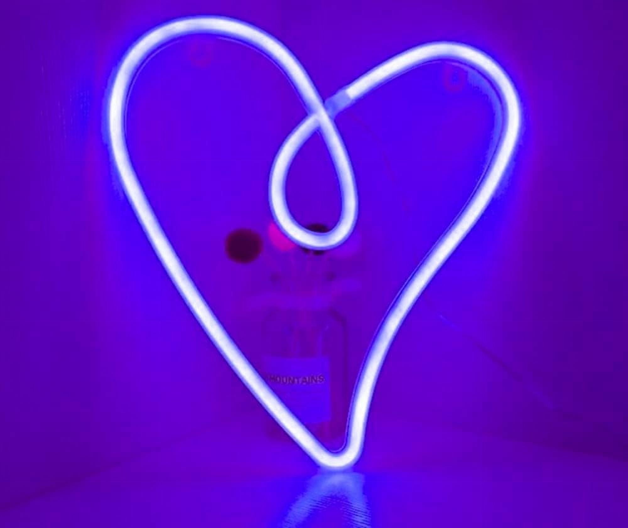 Neon Night Light, LED Neon Signs Night Light Heart Neon Lights Neon ...