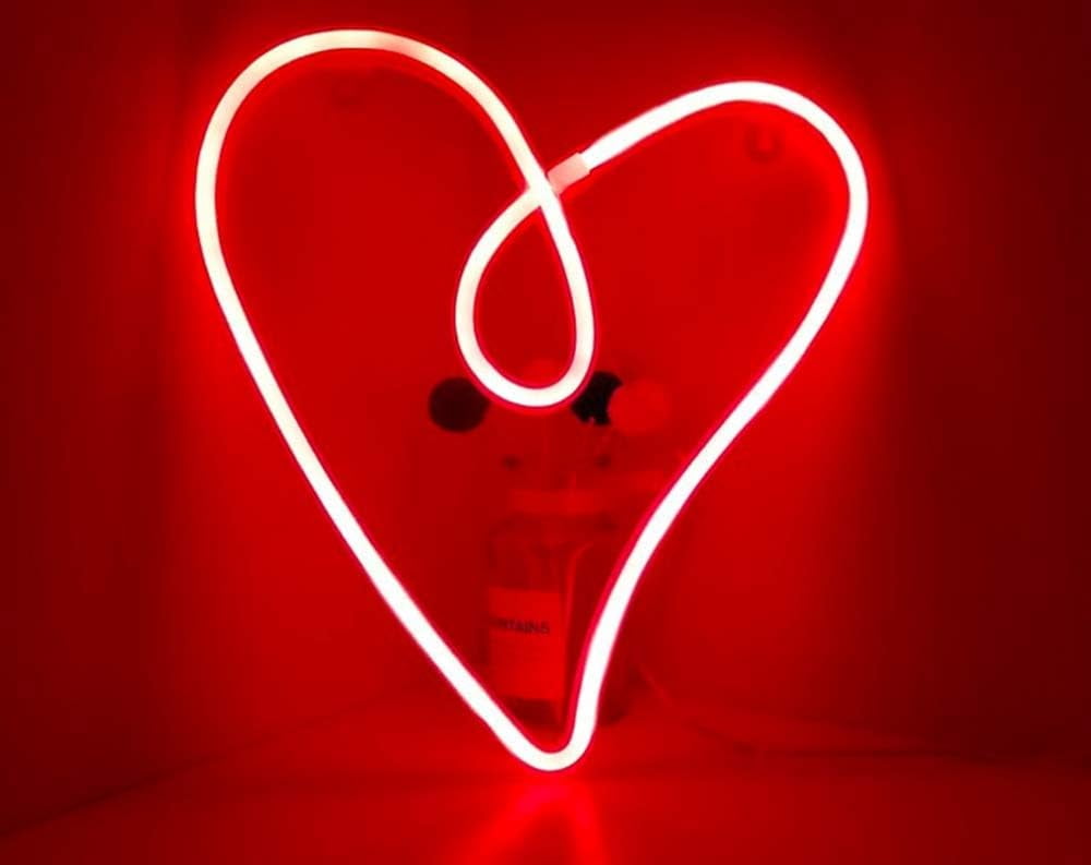 Neon Night Light, LED Neon Signs Night Light Heart Neon Lights Neon ...