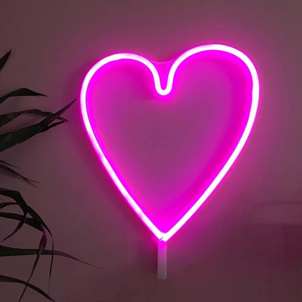 Neon Night Light, LED Neon Signs Night Light Heart Neon Lights Neon ...