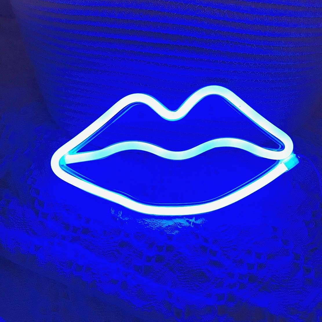 Neon Night Light, LED Neon Signs Night Light Lips Neon Lights Neon ...