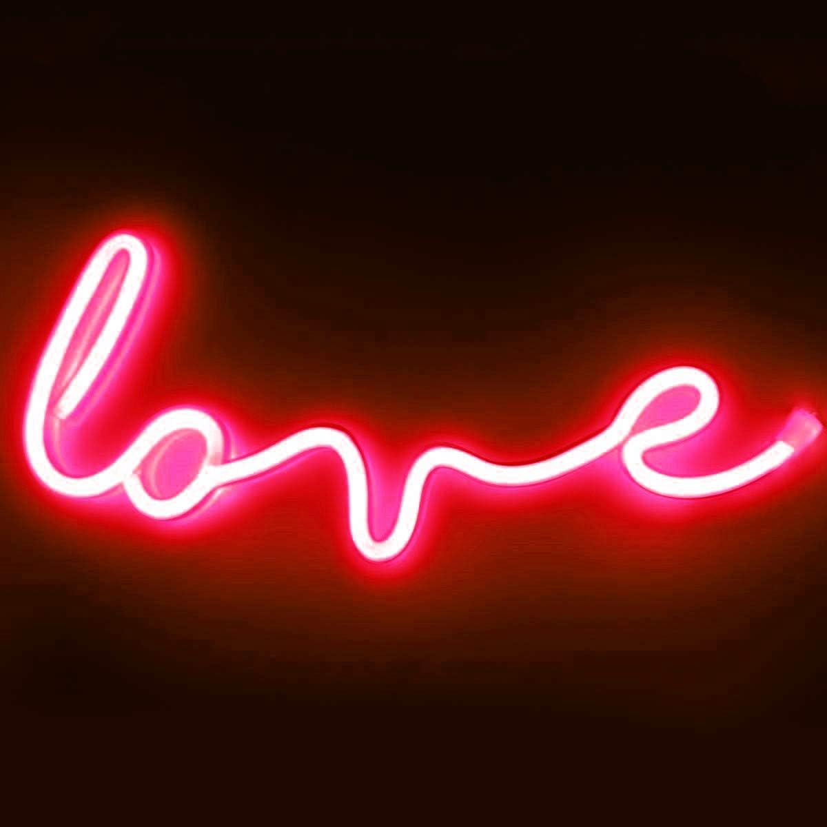 Neon Night Light, LED Neon Signs Night Light Love Neon Lights Neon ...