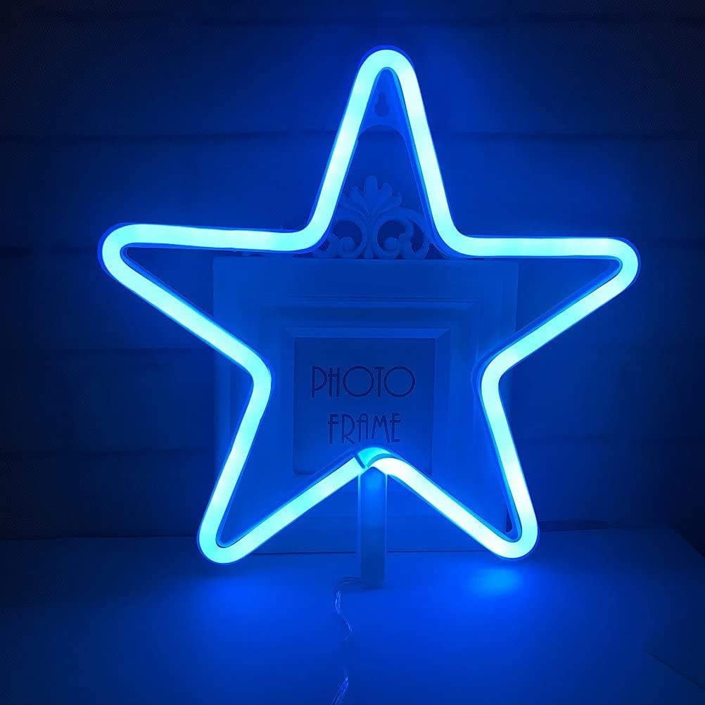 Neon Night Light, LED Neon Signs Night Light Star Neon Lights Neon ...