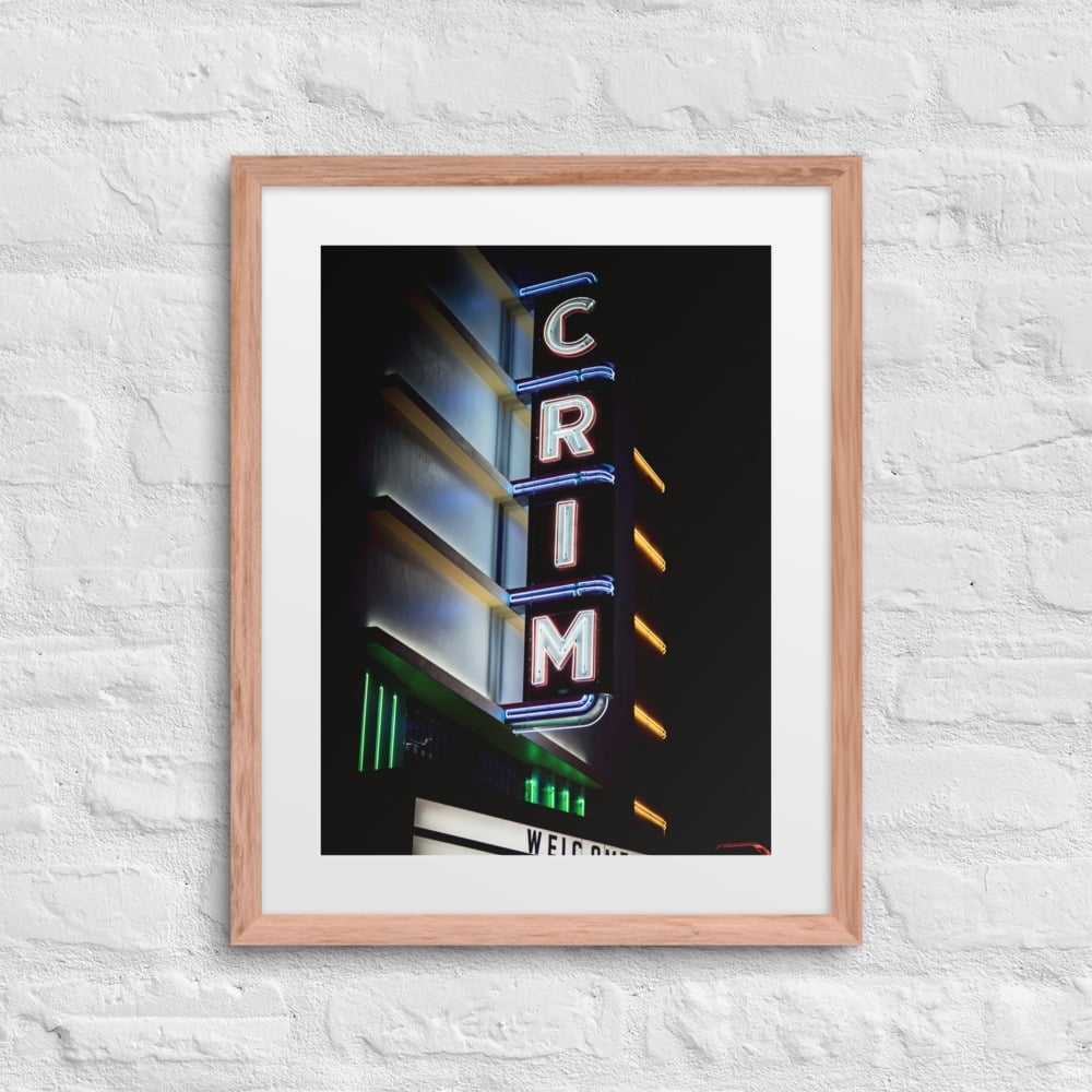 "Neon Nights" — Vintage Theater Art Framed Poster (Red Oak, 16″×20 ...