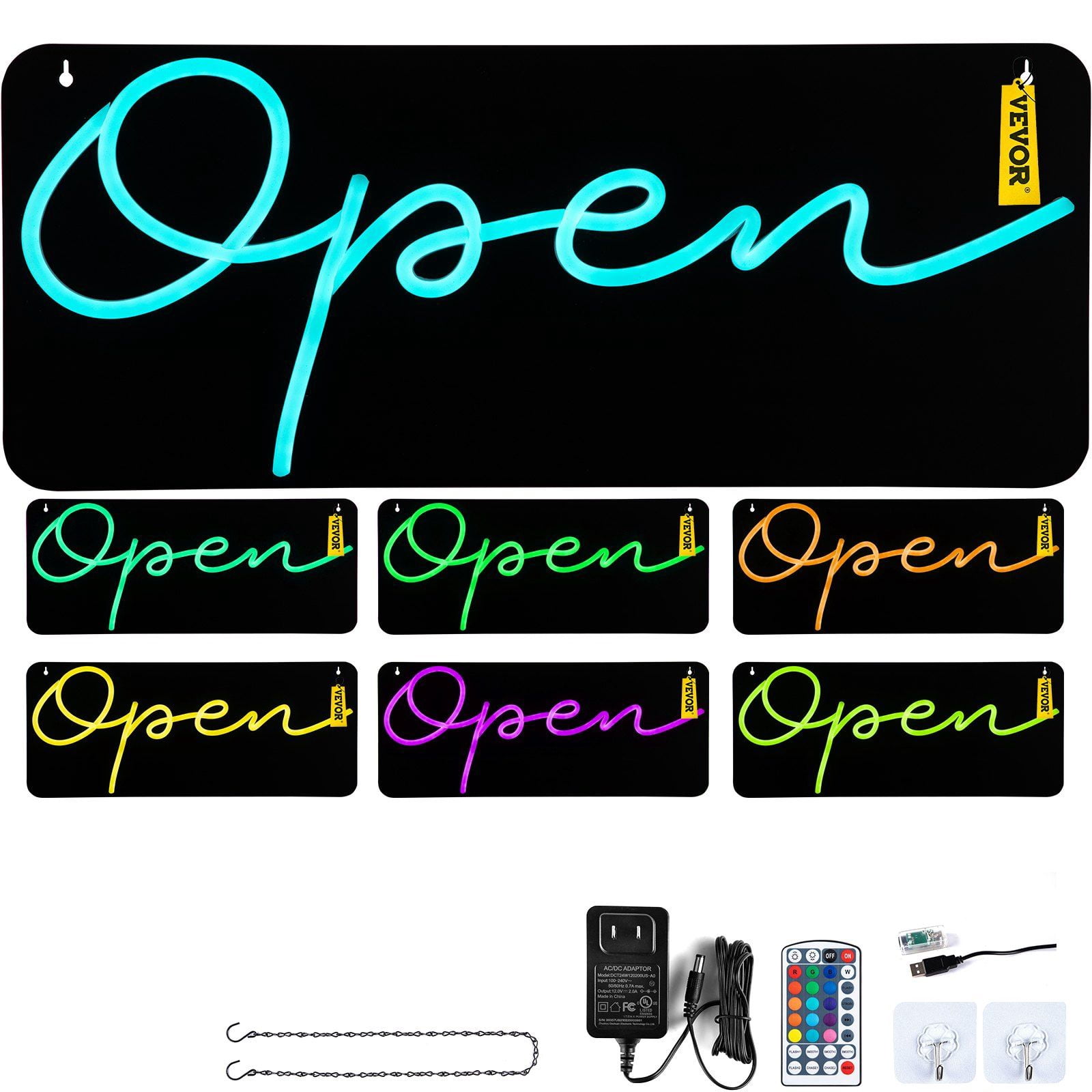Neon Open Sign for Business, 22x9 Inch LED Window Sign with Remote ...