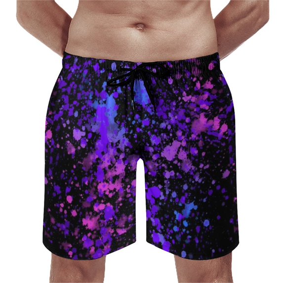 Neon Paint Board Shorts Trenky Man Board Short Graffiti Splatter Print ...