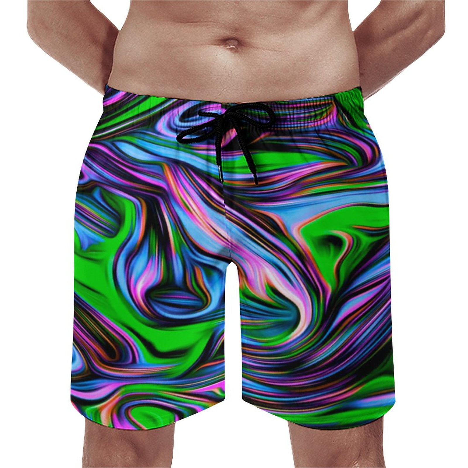 Neon Paint Board Shorts Trenky Man Board Short Graffiti Splatter Print ...